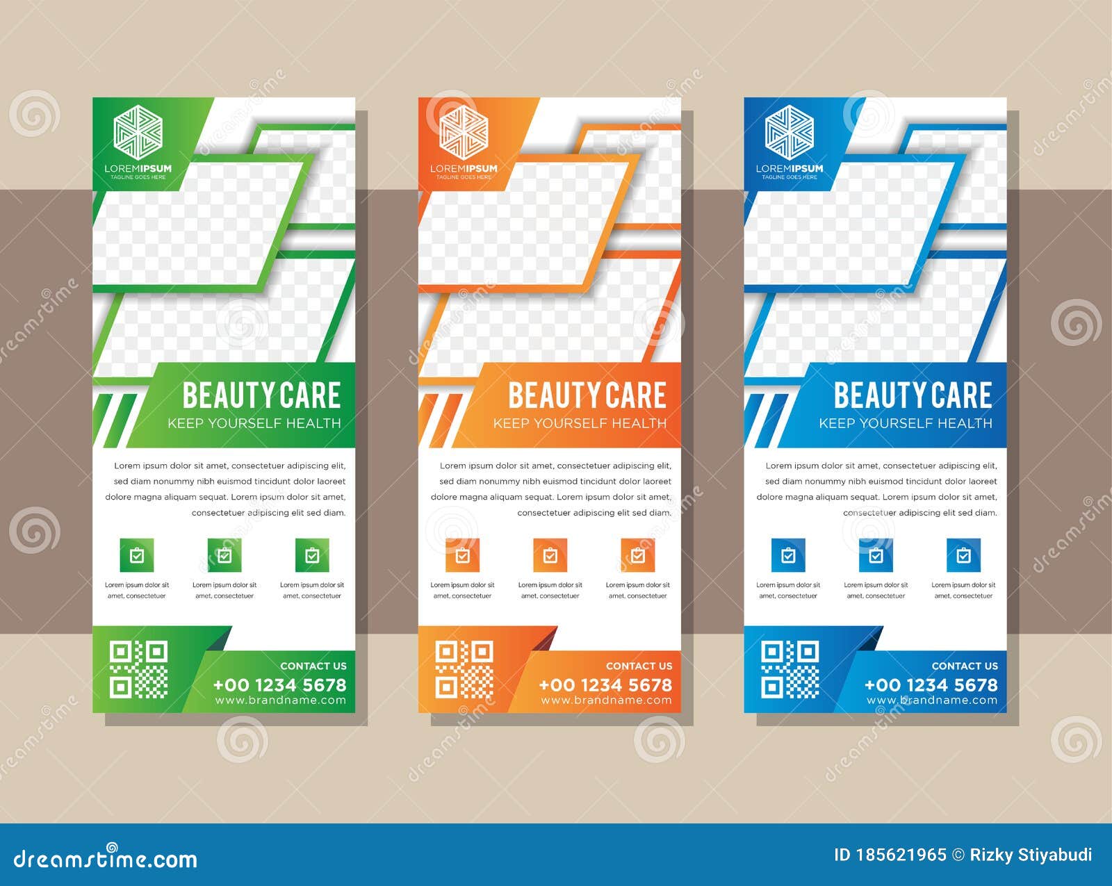 The Abstract Modern Vertical Layout of Beauty Care Banners Stock Vector ...