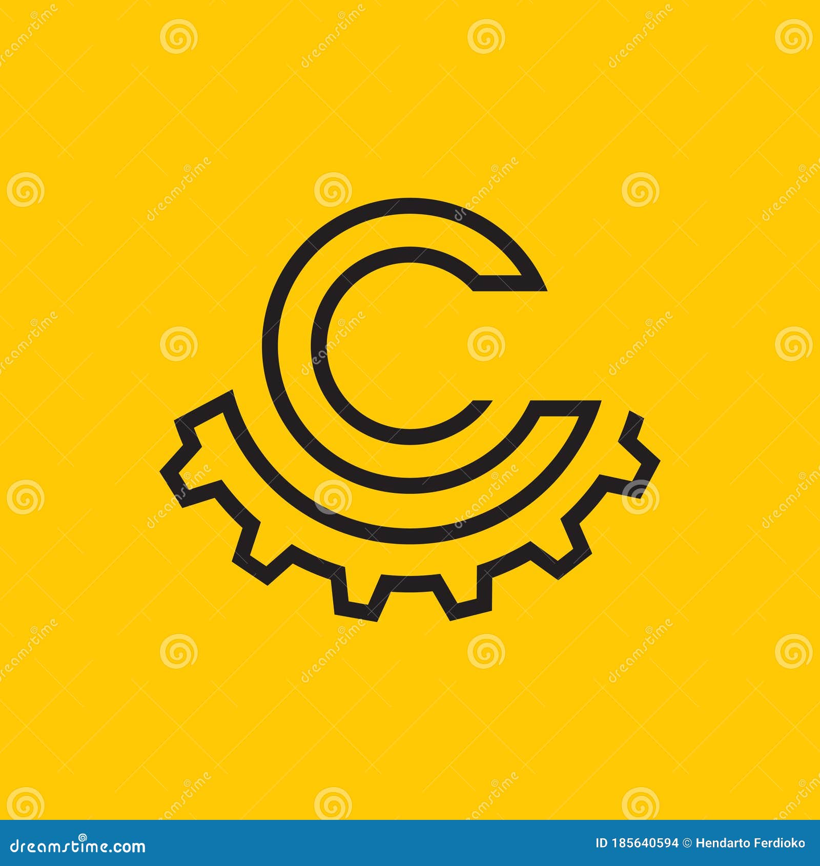 Letter C Gear Logo Design Vector Icon Stock Vector - Illustration of ...