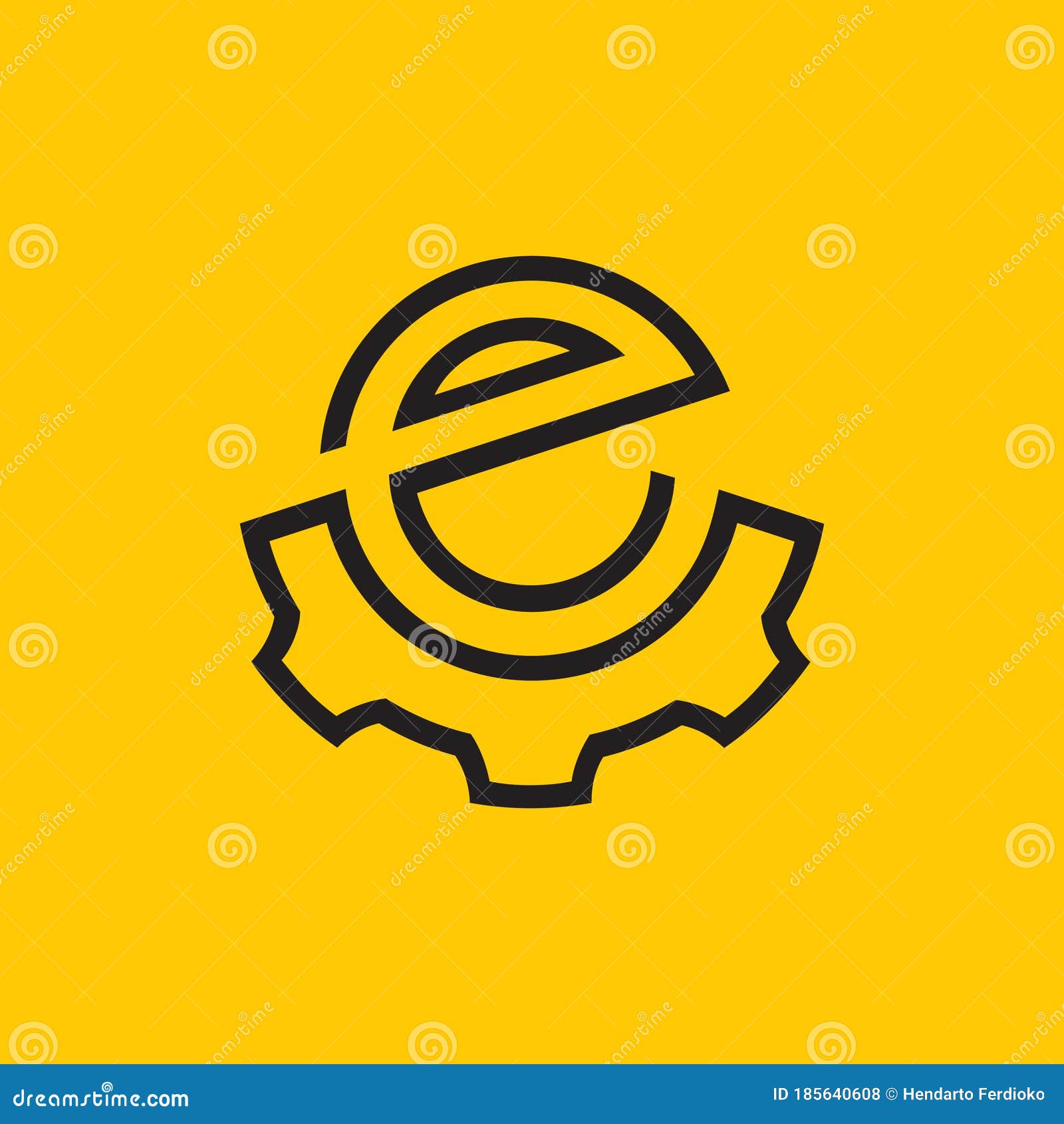 Letter E Gear Logo Design Vector Icon Stock Vector - Illustration of ...