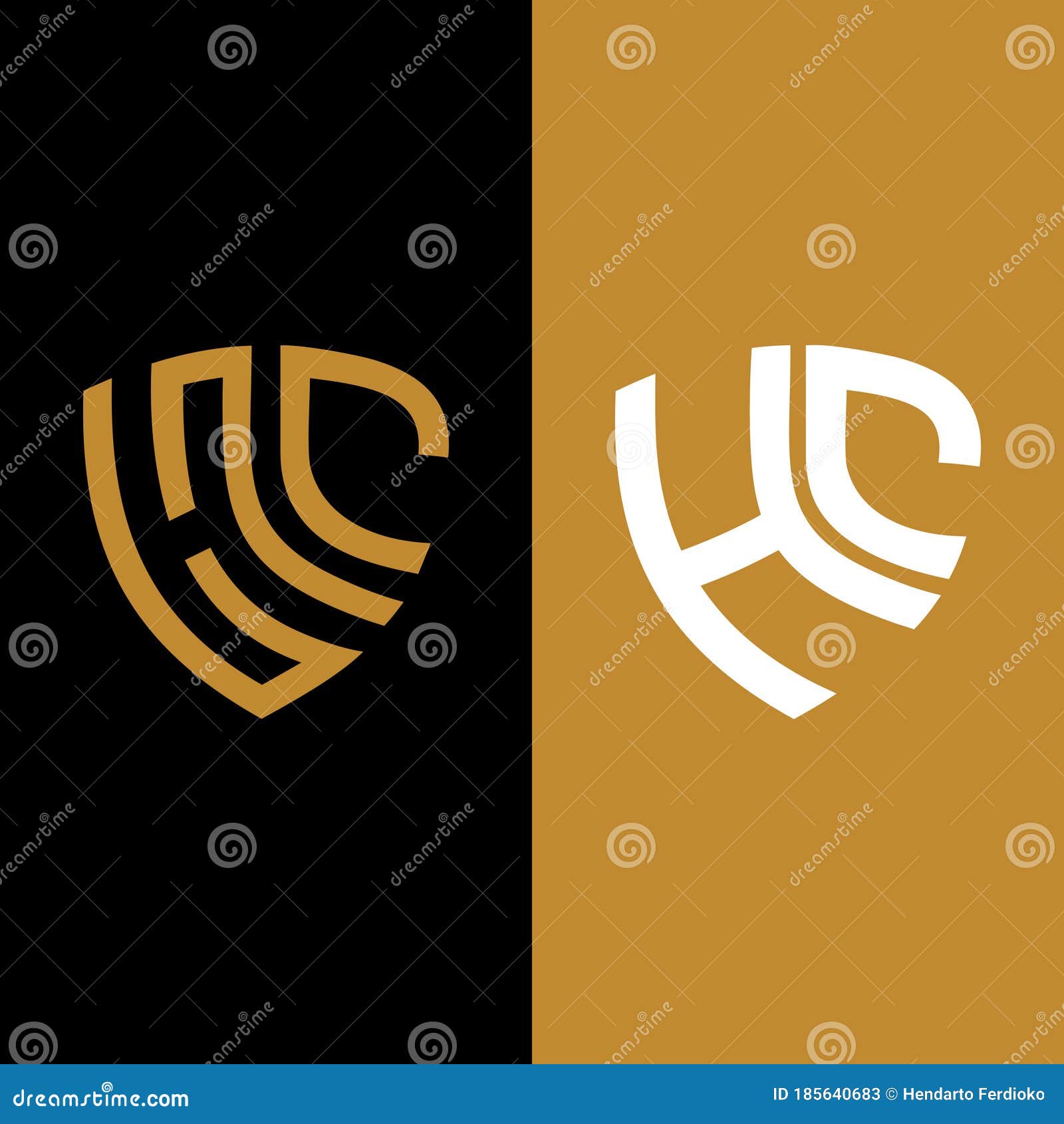 Letter HC Shield Logo Design Vector Icon Stock Vector - Illustration of ...