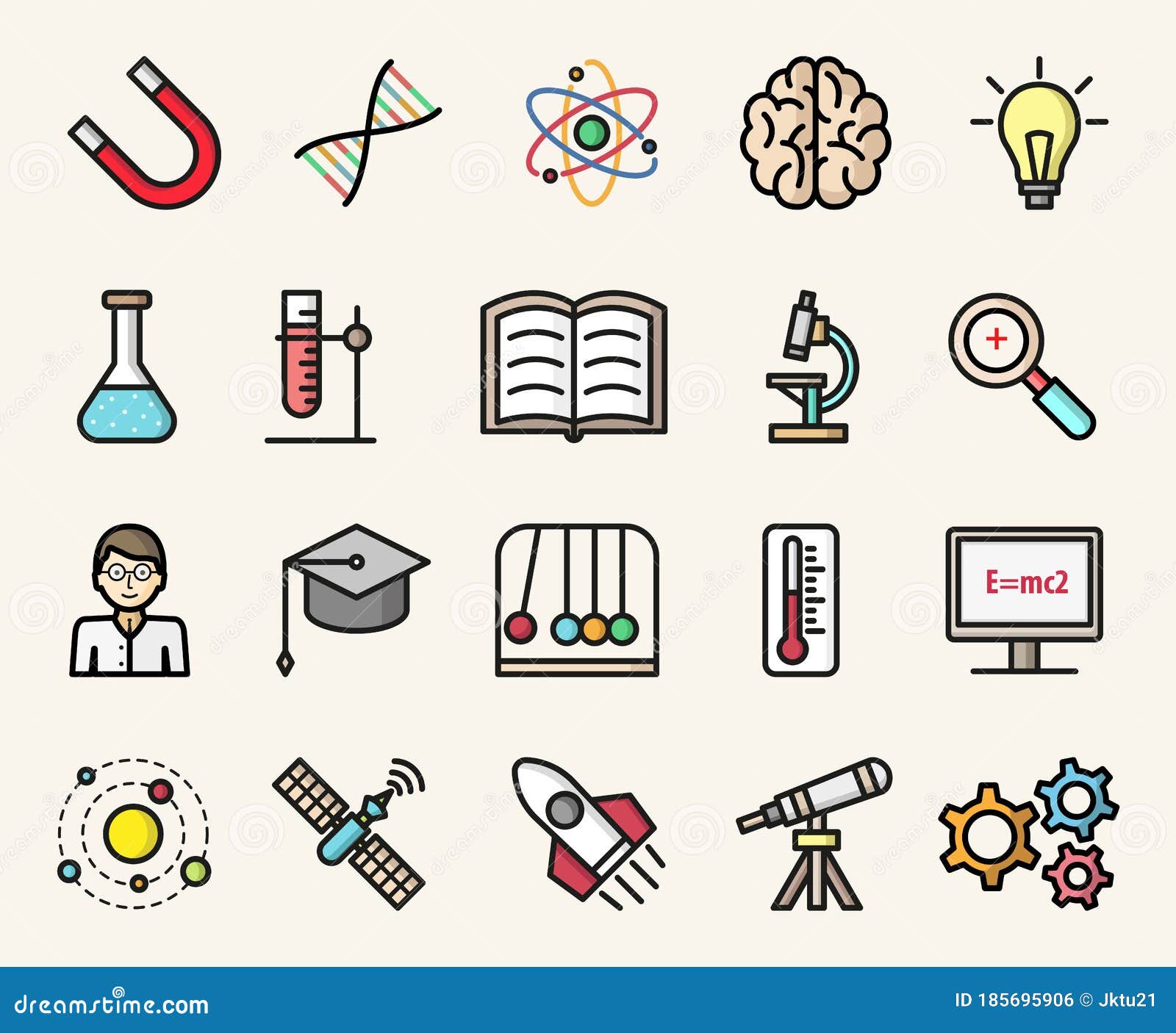 Science and Education Colorful Icons. Modern Flat Design Vector ...