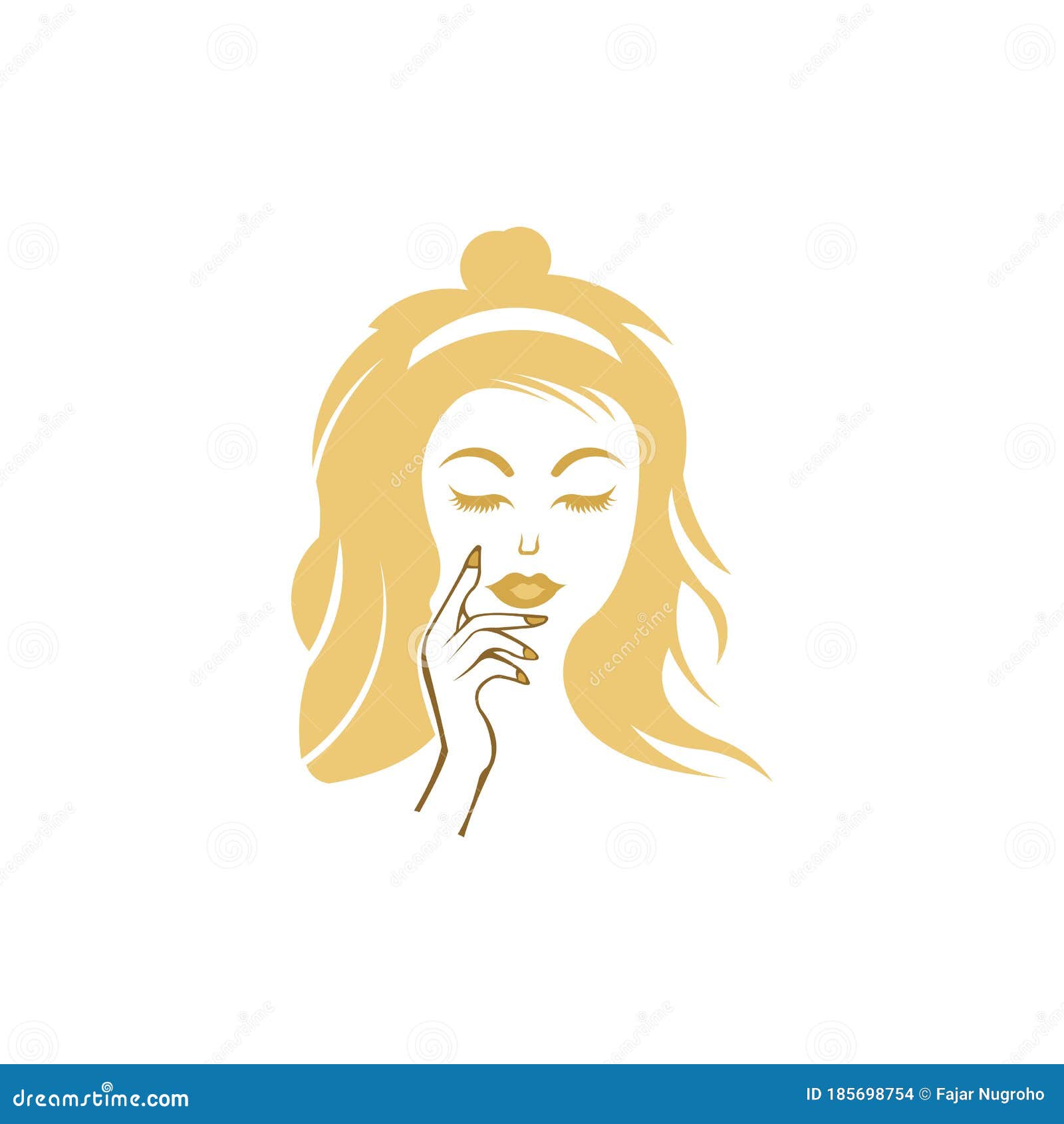 Woman Face with Hand on Face , Fashion Concept, Woman Beauty Minimalist ...