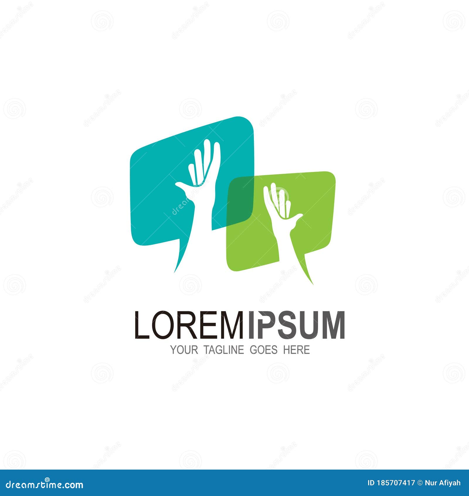 Chat Logo and Hand Icon Template Stock Vector - Illustration of hand ...