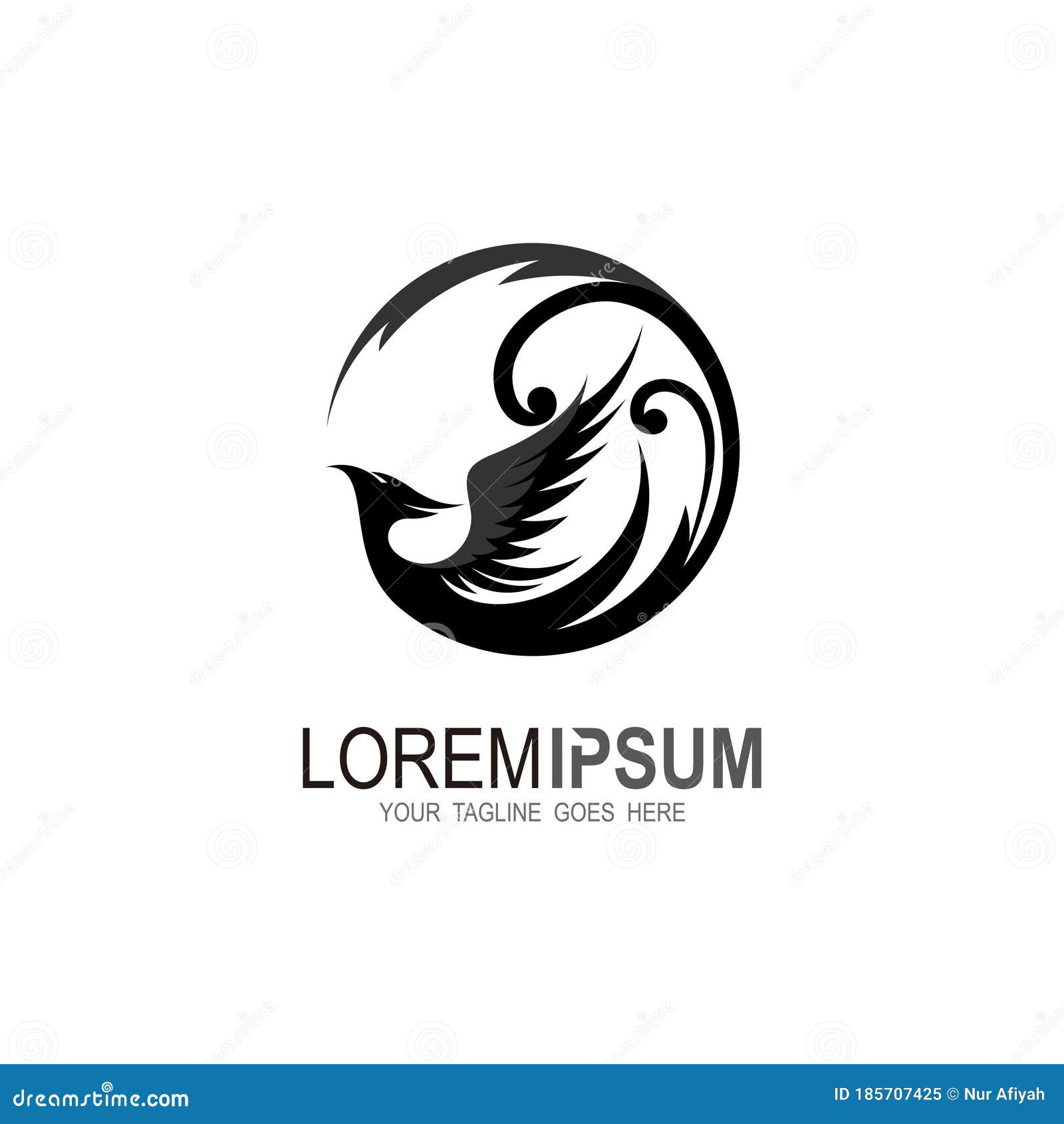 Phoenix Circle Logo Vector Illustration and Simple Look Stock Vector ...