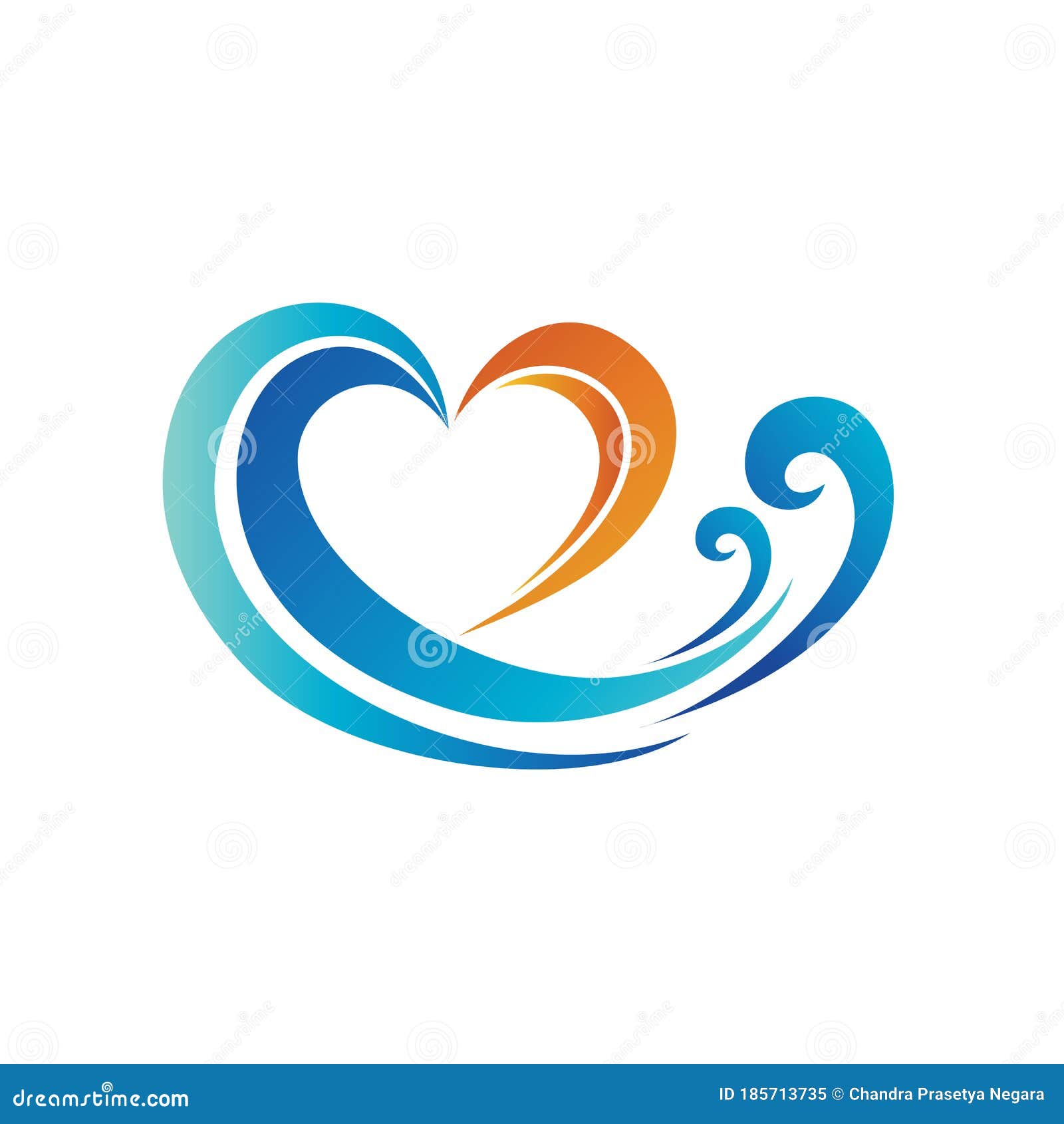 Love with Waves Shape Logo Vector Stock Vector - Illustration of ...