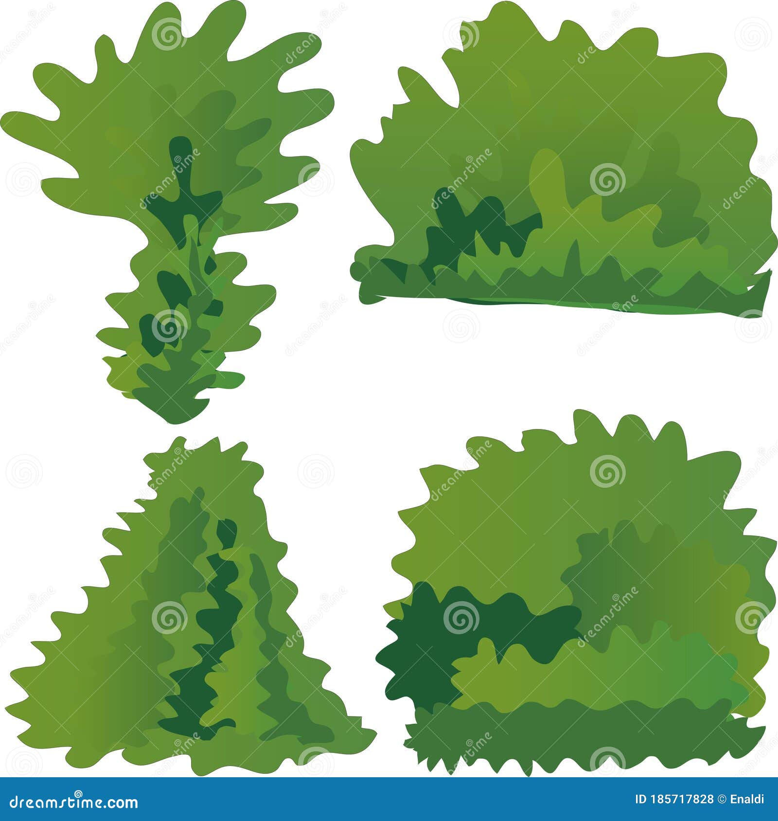 Green Grass and Bushes for Landscape Design Elements Stock Vector ...