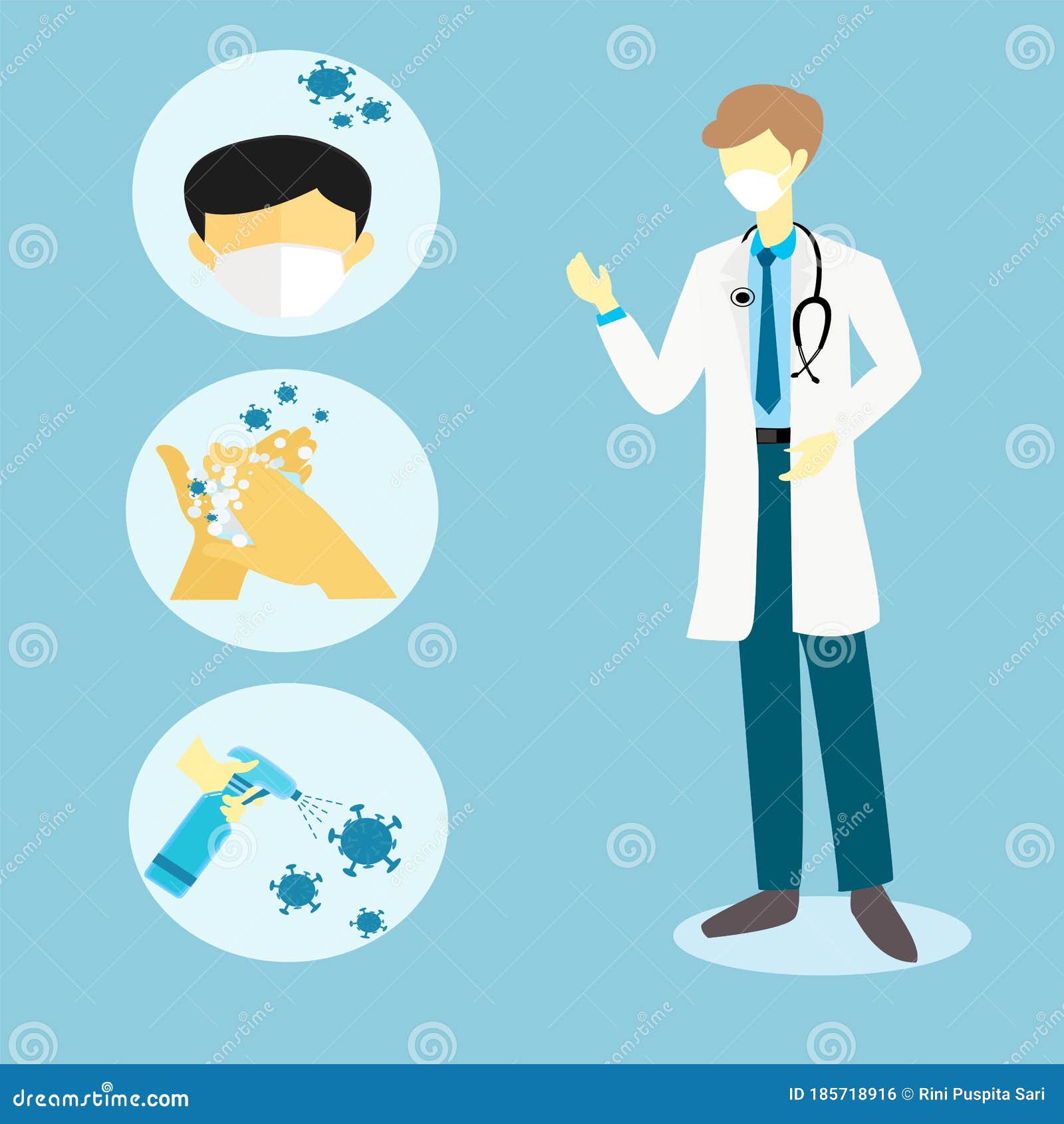 The Doctor Give the Health Suggestion for Self Protect Stock Vector ...