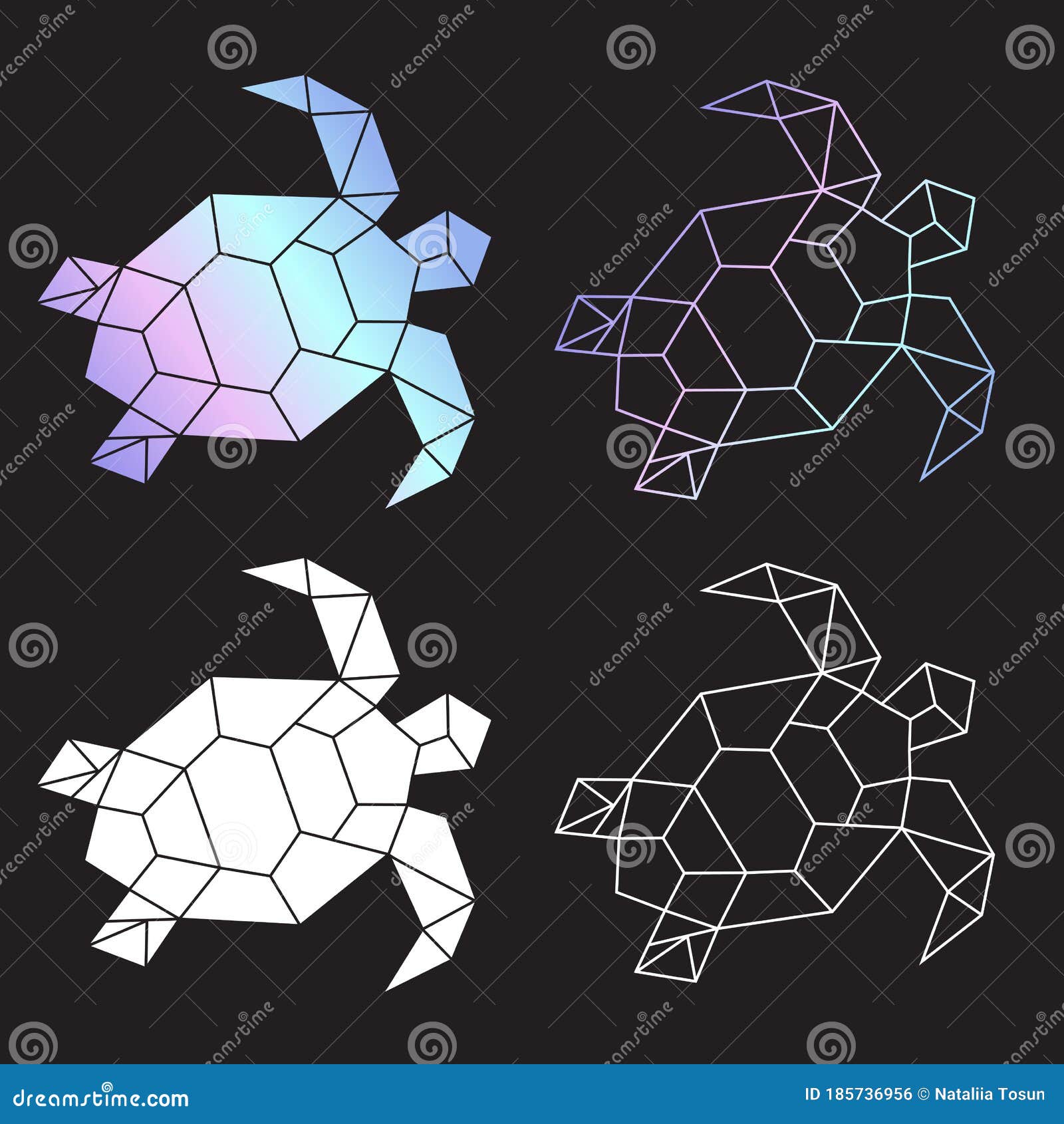 Print Vector Abstract Polygonal Geometric Abstract Turtle Stock Vector ...