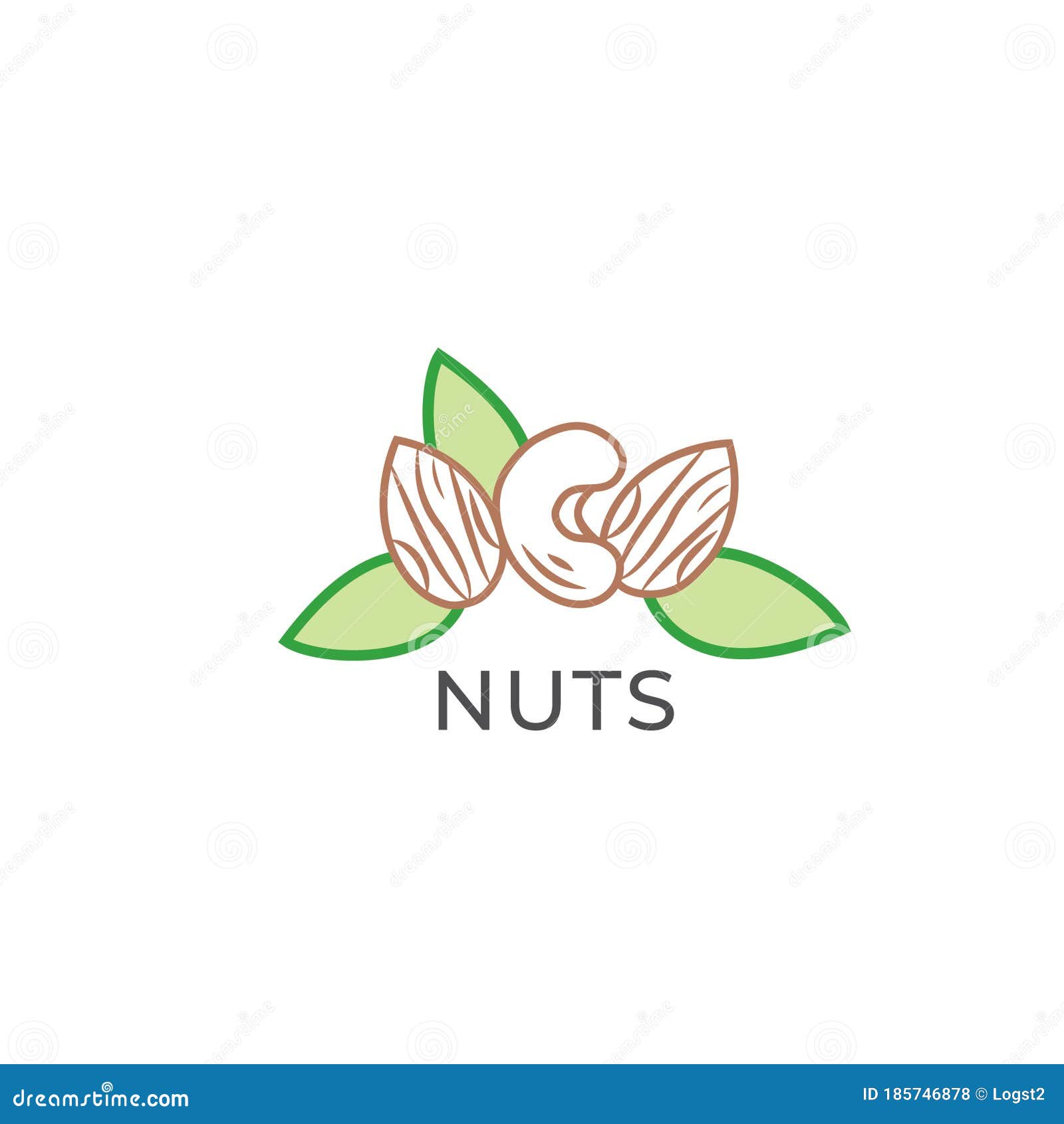 Nuts Vector Logo. Nuts Emblem. Almonds Logo Stock Vector - Illustration ...