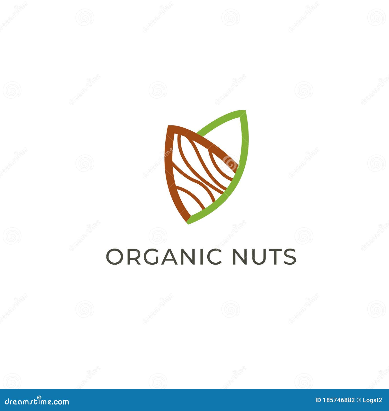 Nuts Vector Logo. Nuts Emblem. Almonds Logo Stock Vector - Illustration ...