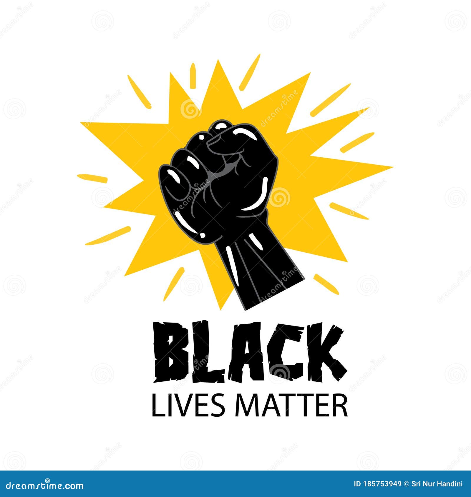 Stop Racism. Black Lives Matter. African American Arm Gesture. Anti ...