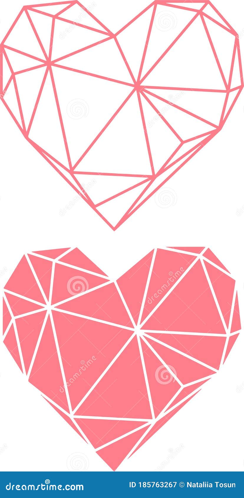 Print Vector Abstract Polygonal Geometric Abstract Heart Stock Vector ...