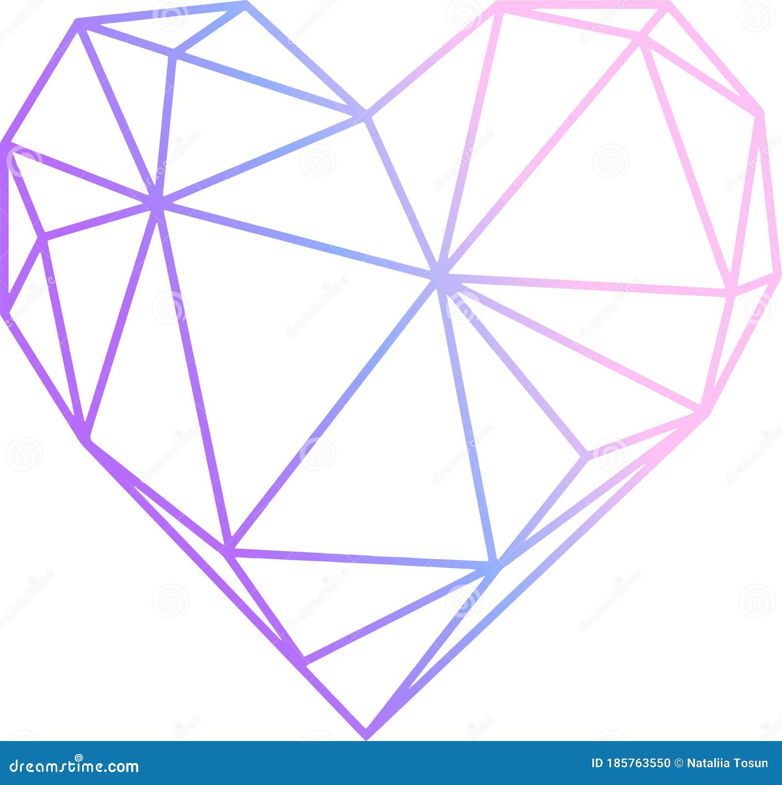 Print Vector Abstract Polygonal Geometric Abstract Heart Stock Vector ...