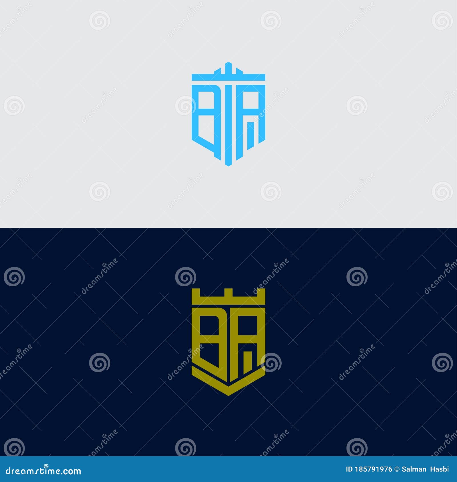 Design Set Initial Letters of the BA Logo Icon Stock Vector ...