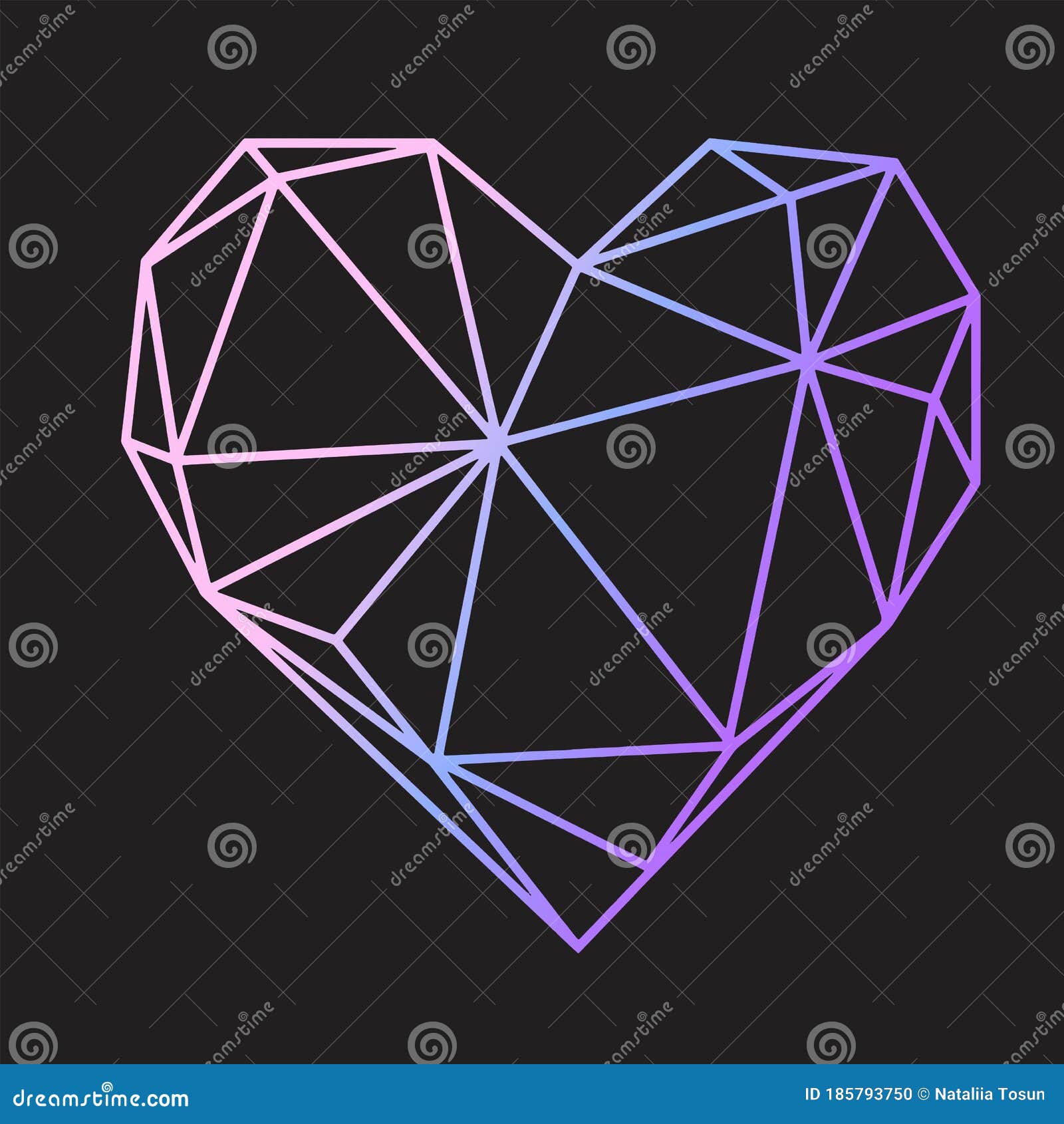 Print Vector Abstract Polygonal Geometric Abstract Heart Stock Vector ...