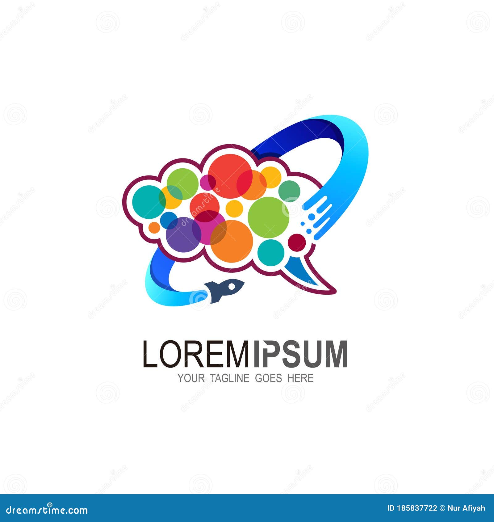 Brain Rocket Mind Boost Logo Design Stock Vector - Illustration of ...