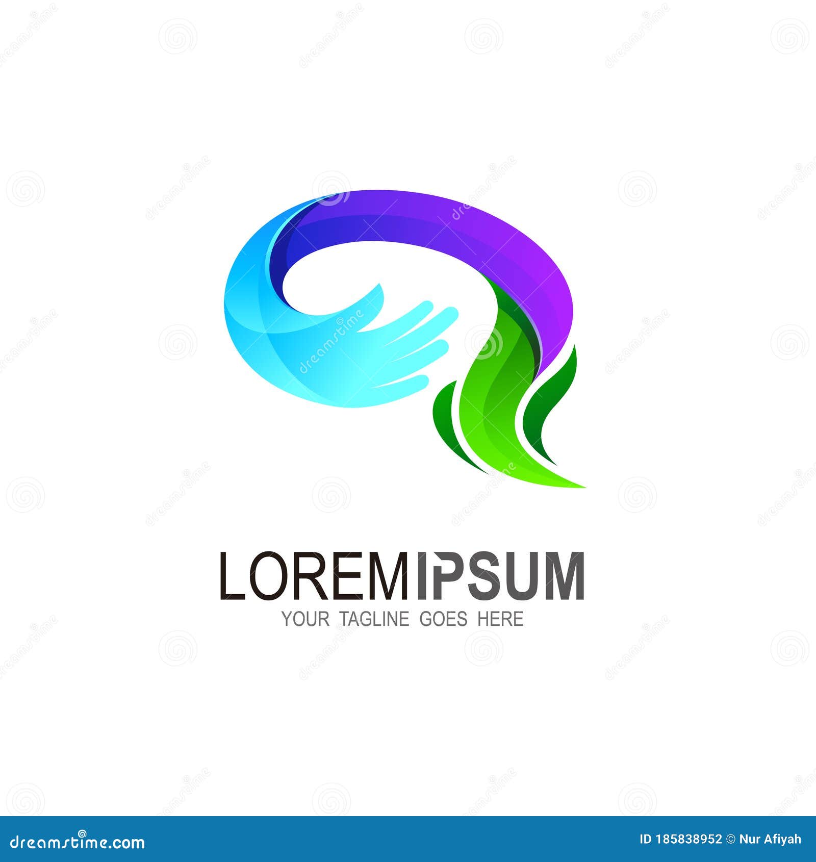 Brain Logo with Hand Design Illustration Stock Vector - Illustration of ...