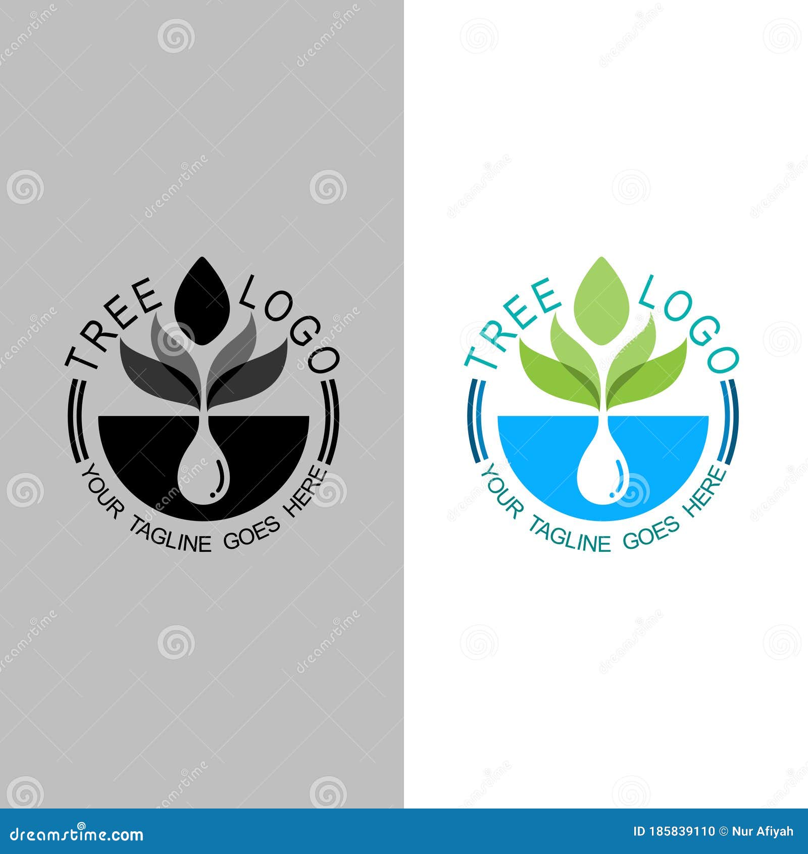 Tree Logo with Nature Design Template, Water Drop Stock Vector ...
