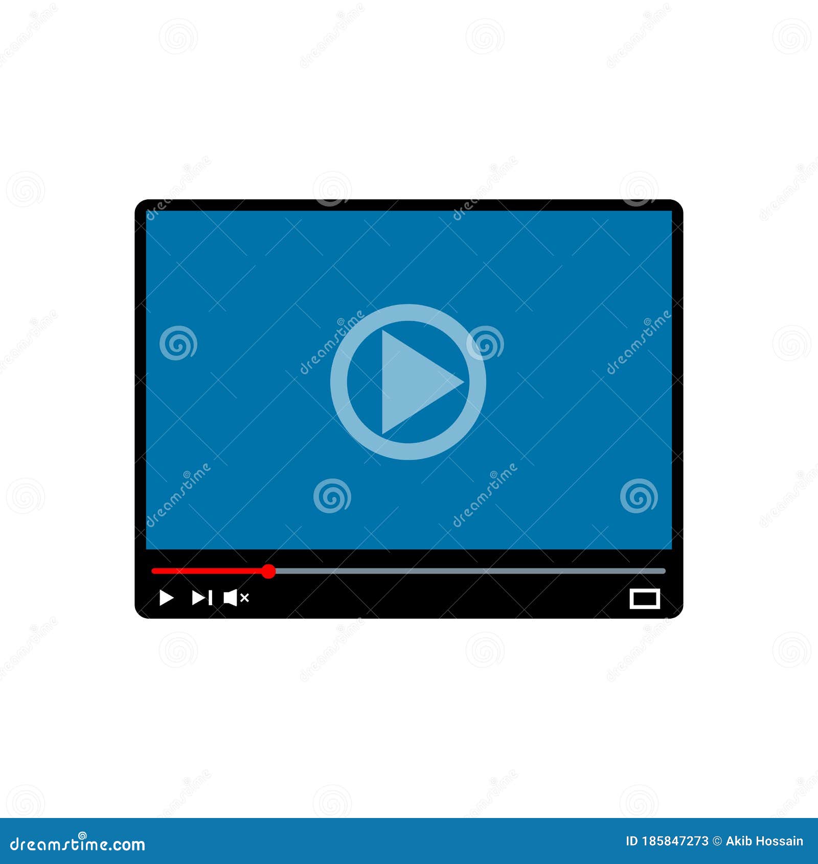 Video Player Outline Vector Icon. Thin Line Black Video Player Icon ...