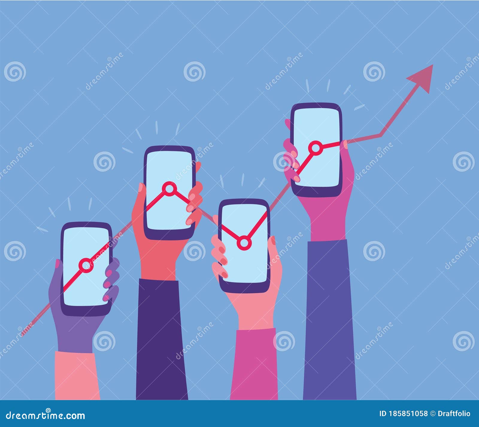 Data Analysis on Mobile Application. Stock Vector - Illustration of ...