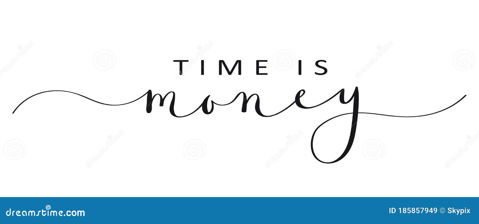 TIME is MONEY Black Brush Calligraphy Banner Stock Vector ...