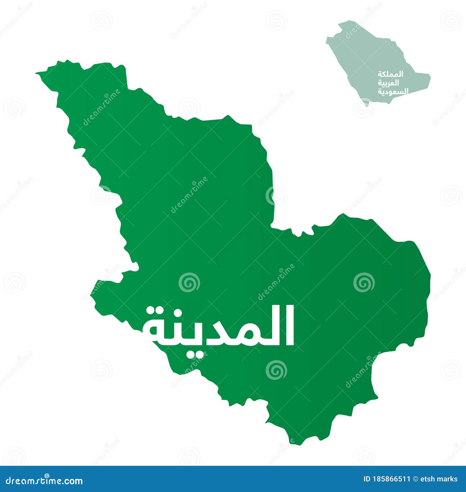 Simplified Map Of Al Madina City In KSA With Arabic Word For `Al Madina ...