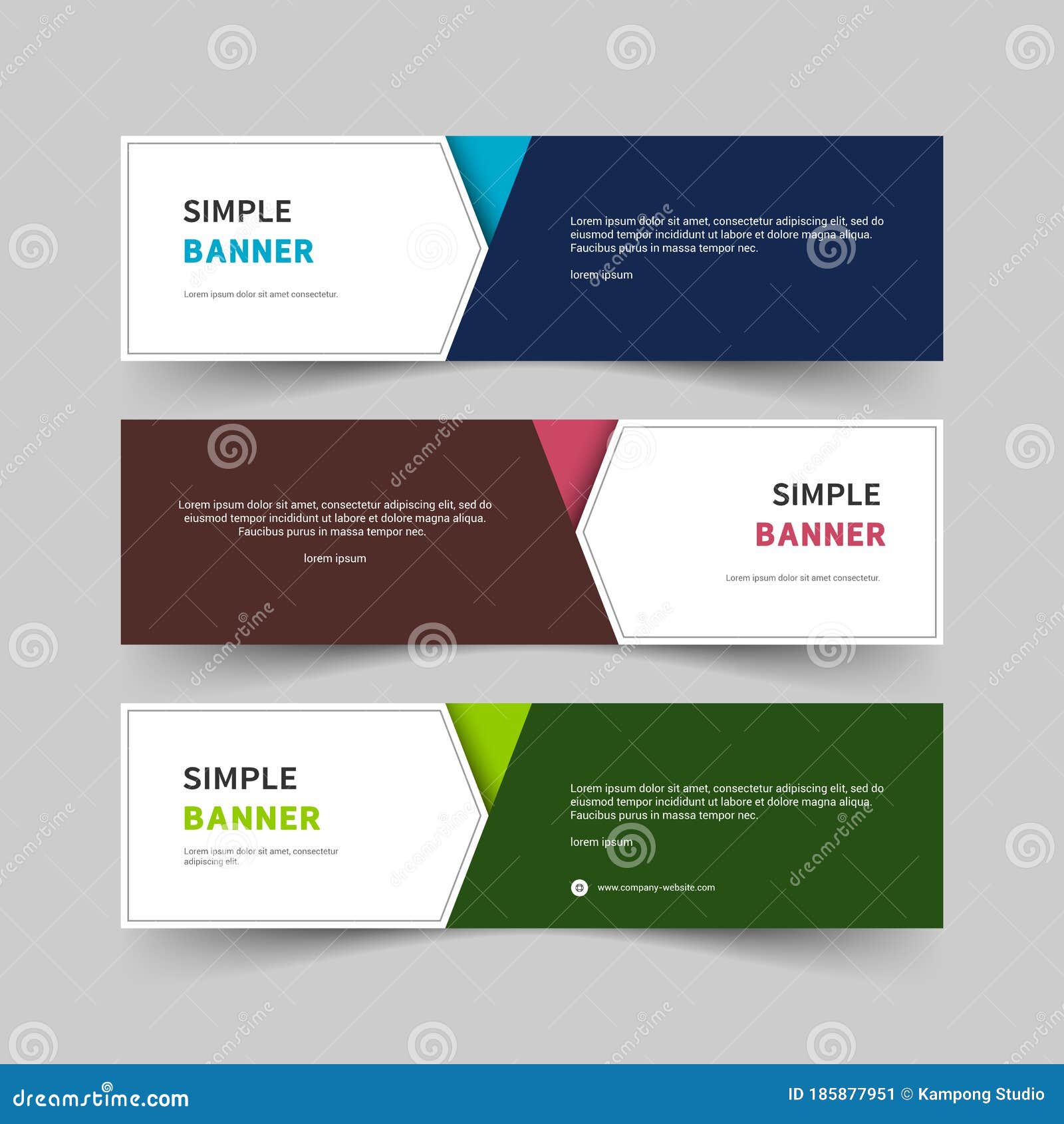 Simple Abstract Banner Design Set Vector Stock Vector - Illustration of ...