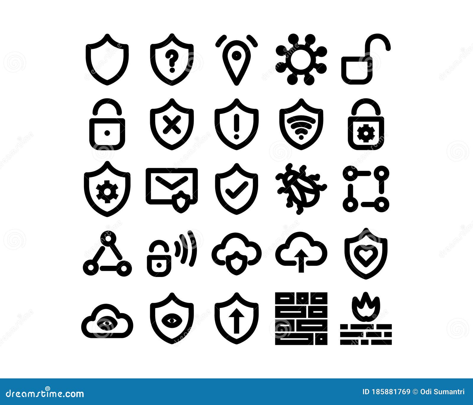 Icon Cyber Virus Internet Line Style Stock Vector - Illustration of ...