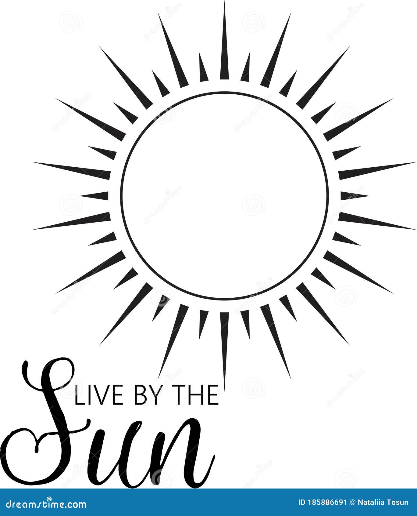Print Live by the Sun, Vector Illustration, Art Stock Vector ...