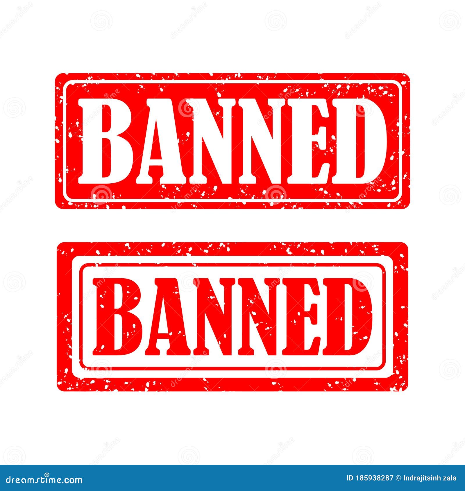 Banned Rubber Stamp. Red Banned Rubber Grunge Stamp Vector Illustration ...