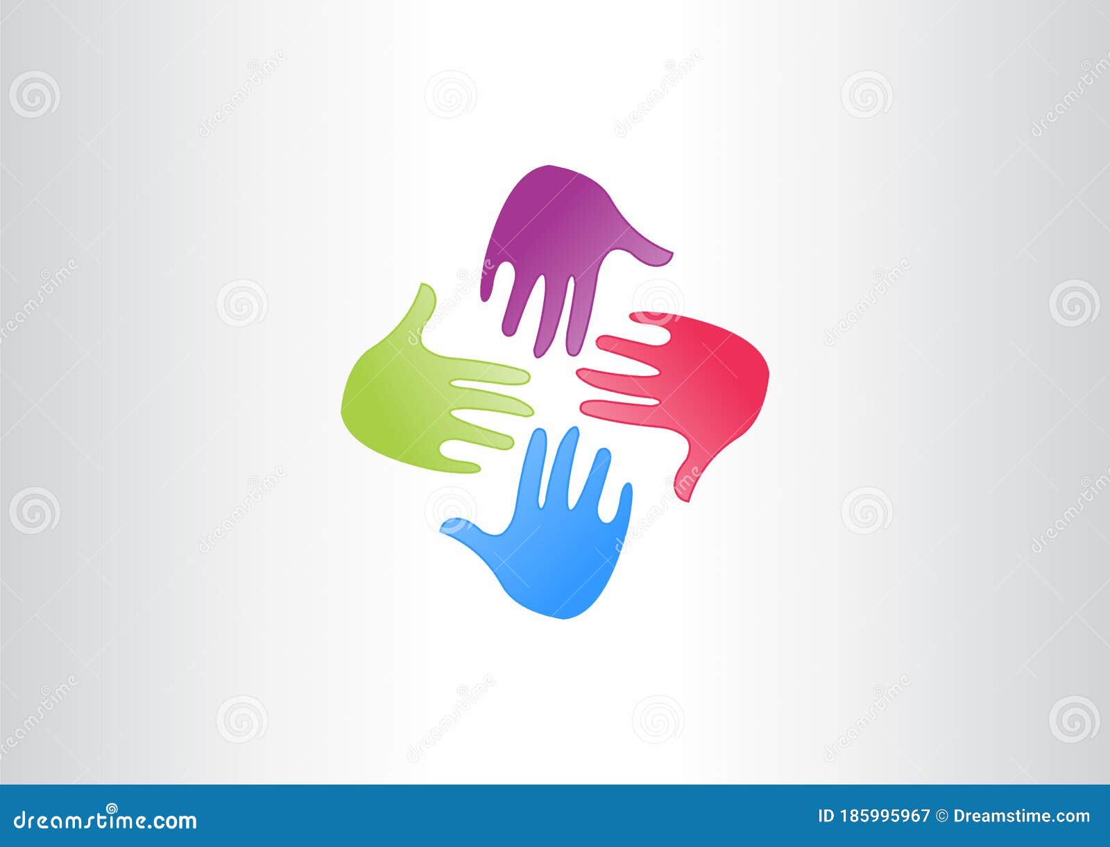 Colorful Hand Logo Design Template Stock Vector - Illustration of ...