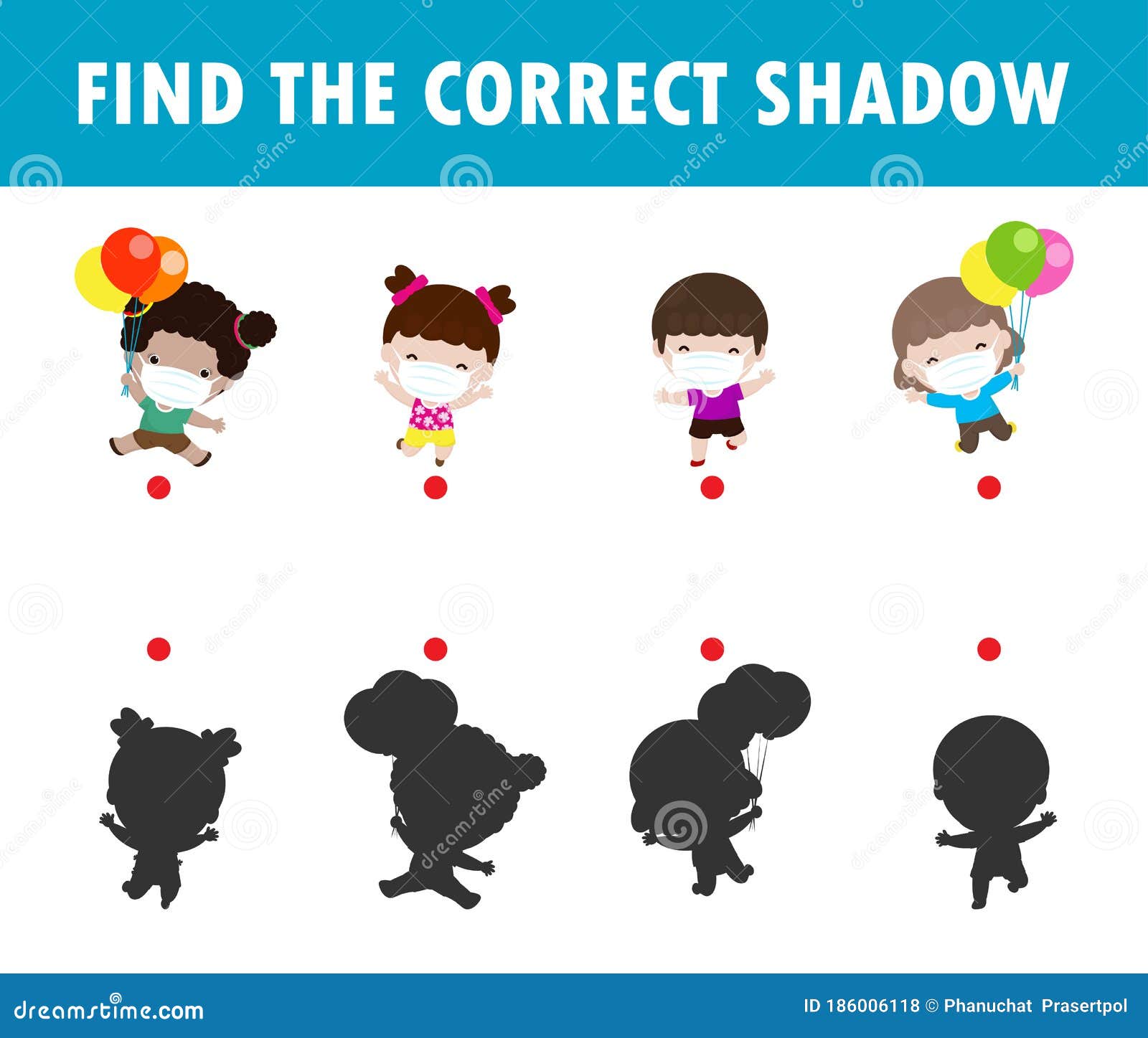 Shadow Matching Game for Kids, Visual Game for Children. Connect the ...