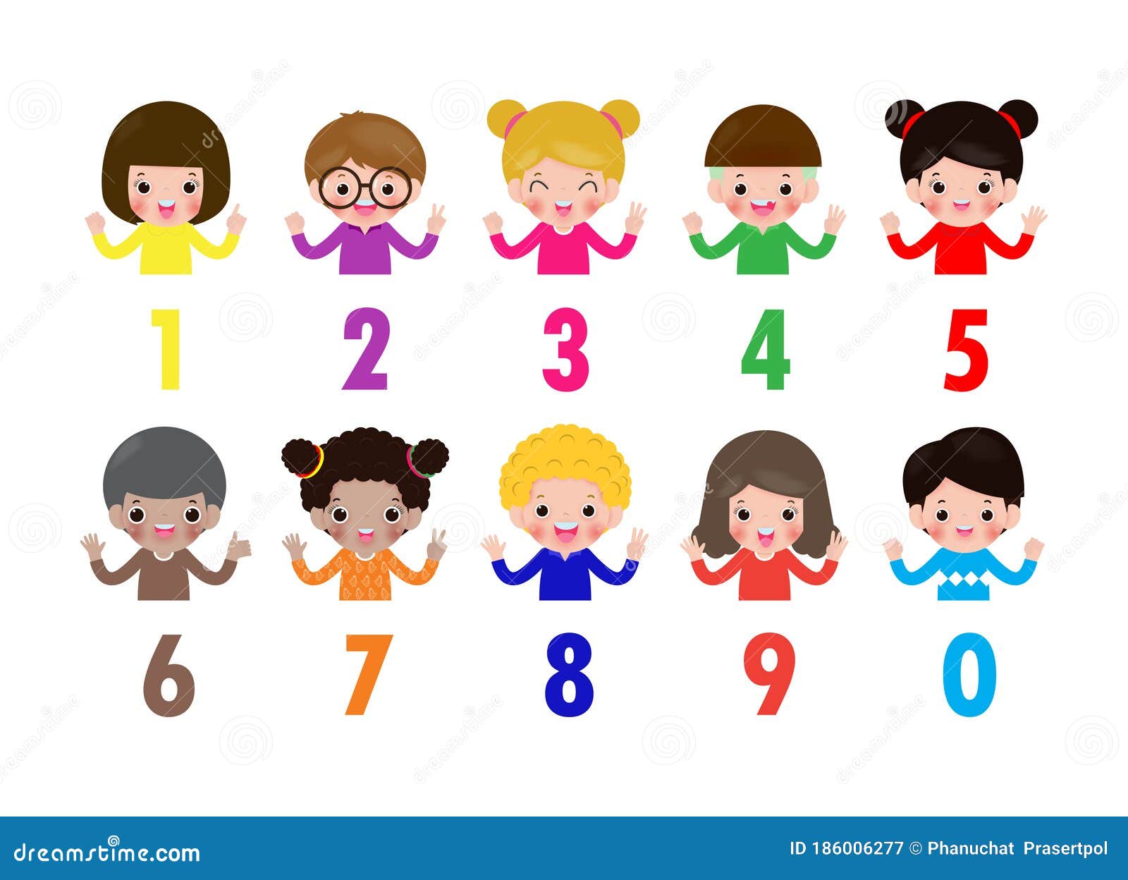 Happy Children Hand Showing the Number Zero One Two Three Four Five Six ...