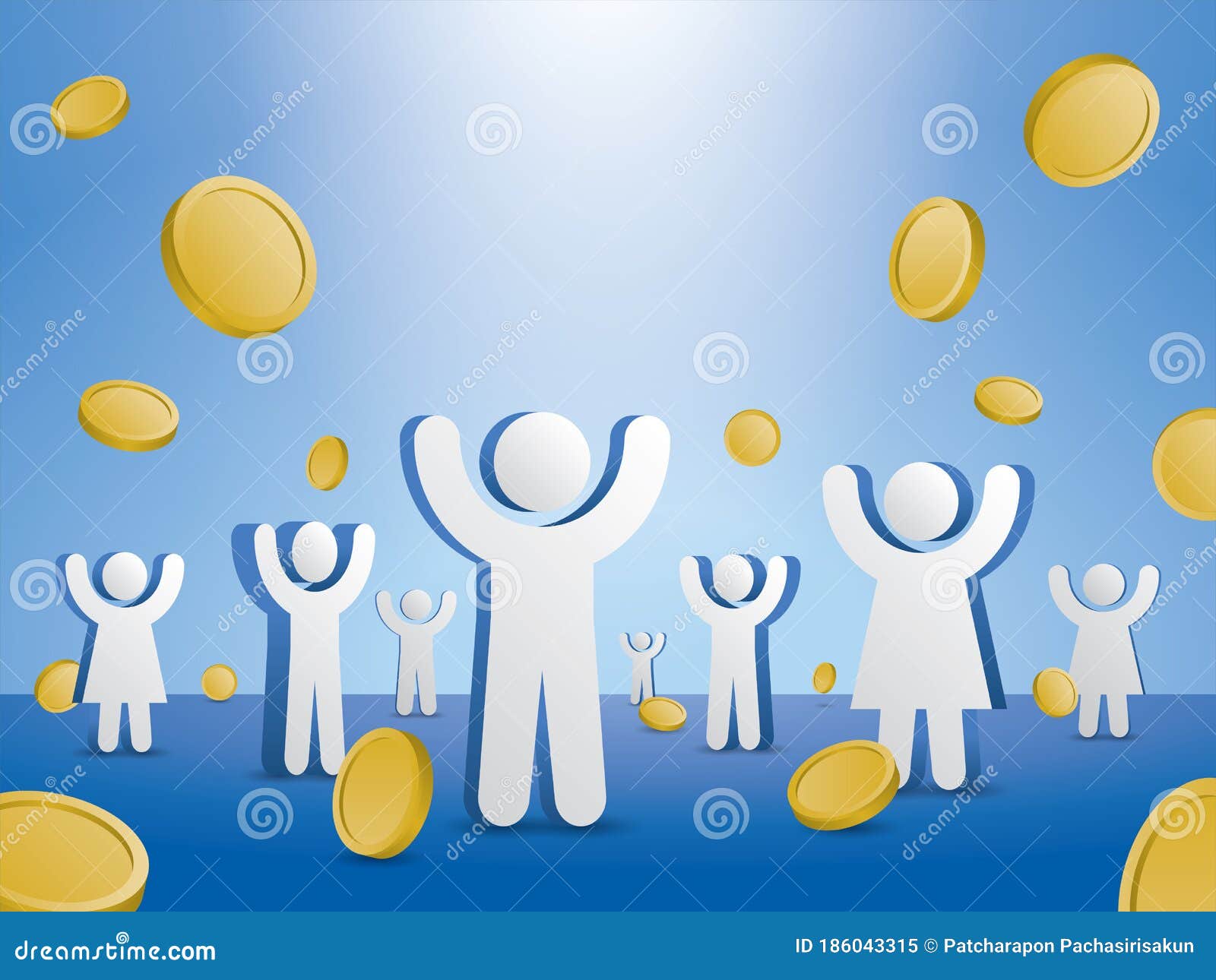 Universal Basic Income Policy 3D Illustration Vector. Stock Vector ...