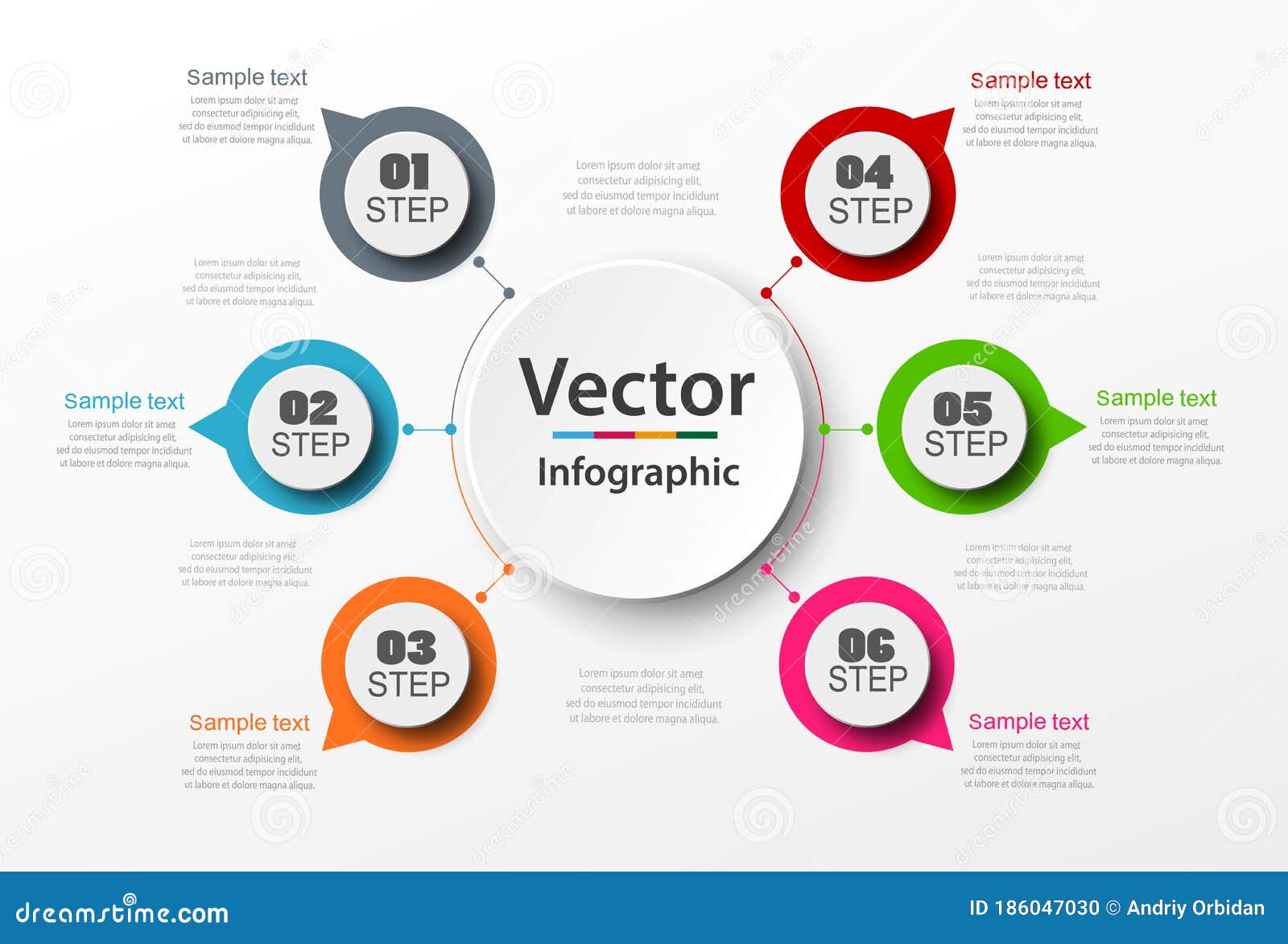 Creative Concept for Infographic with 6 Steps Stock Vector ...