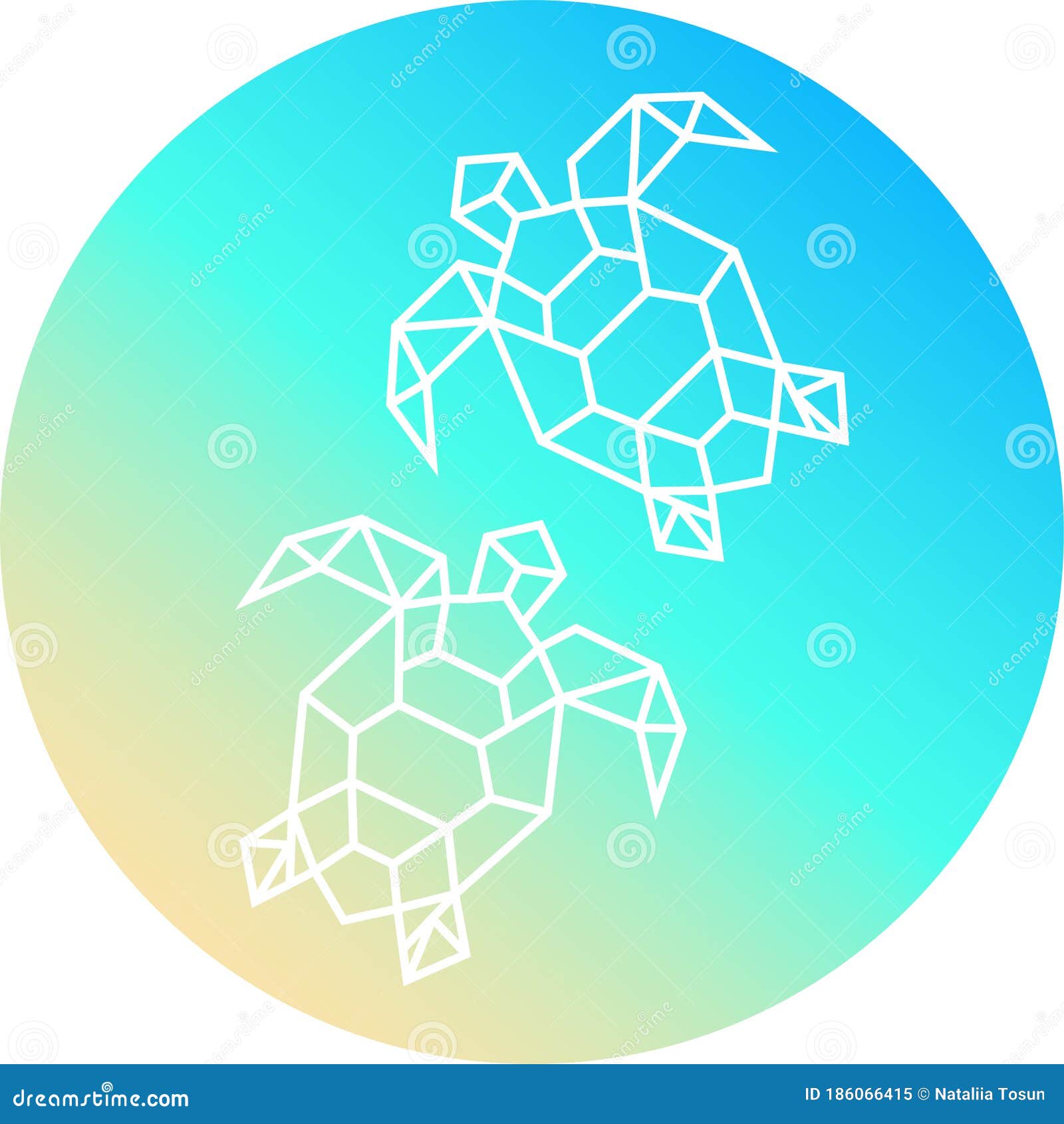 Print Vector Abstract Polygonal Geometric Abstract Turtle Stock ...