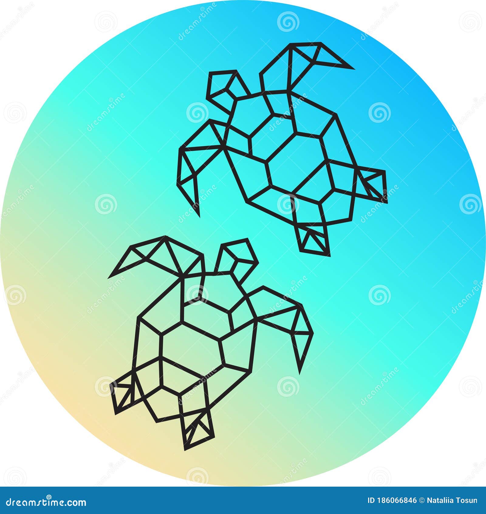 Print Vector Abstract Polygonal Geometric Abstract Turtle Stock Vector ...
