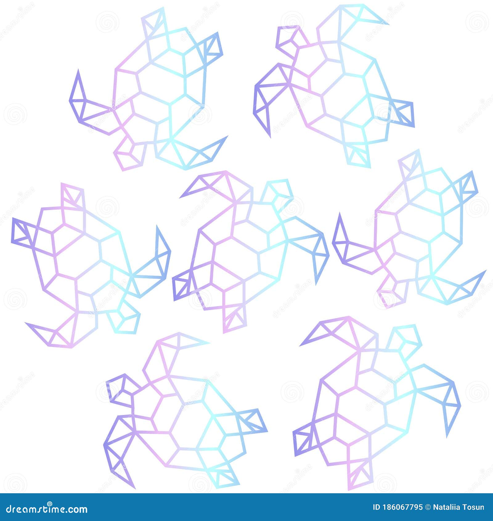 Print Vector Abstract Polygonal Geometric Abstract Turtle Stock Vector ...