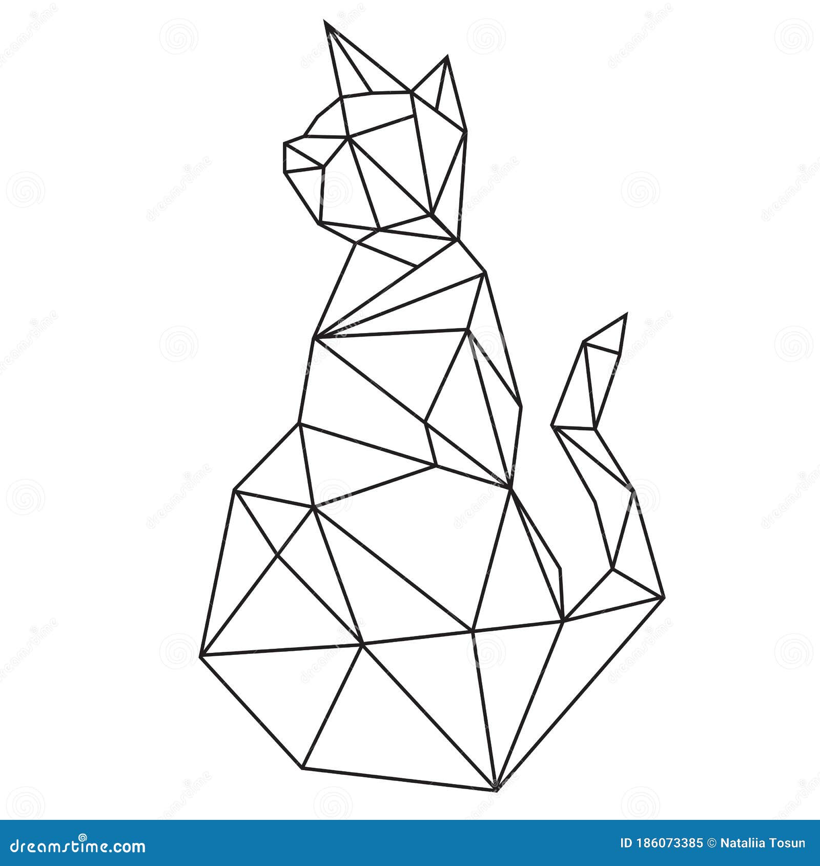 Vector Abstract Polygonal Geometric Abstract Cat Print Stock Vector ...