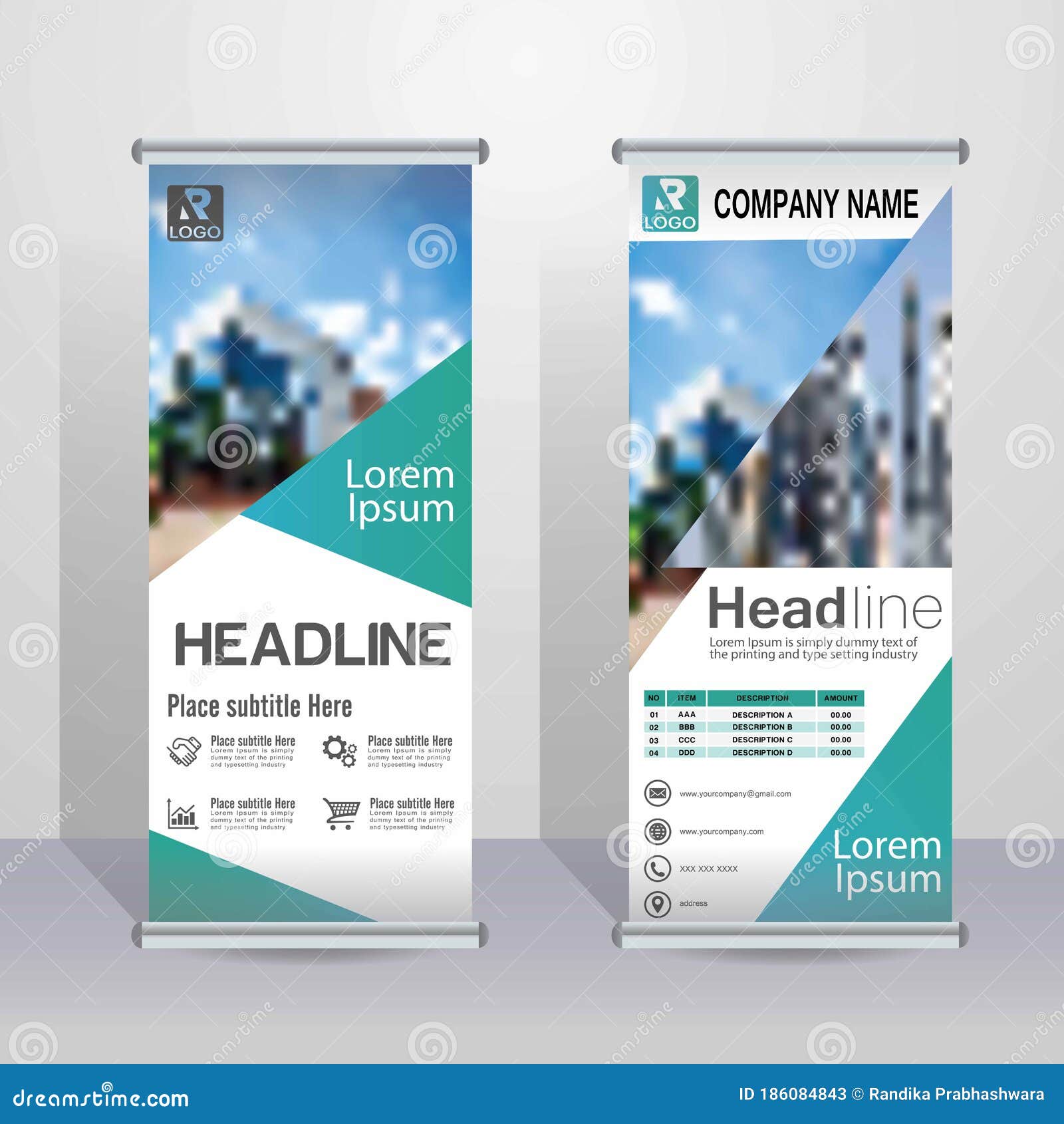 Roll Up Brochure Flyer Banner Design Template Vector Illustration Stock ...