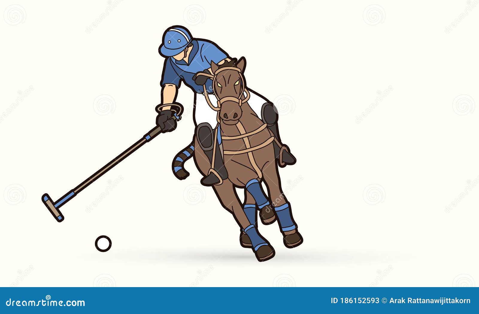 Horses Polo Player Action Sport Cartoon Graphic Vector. Stock Vector ...