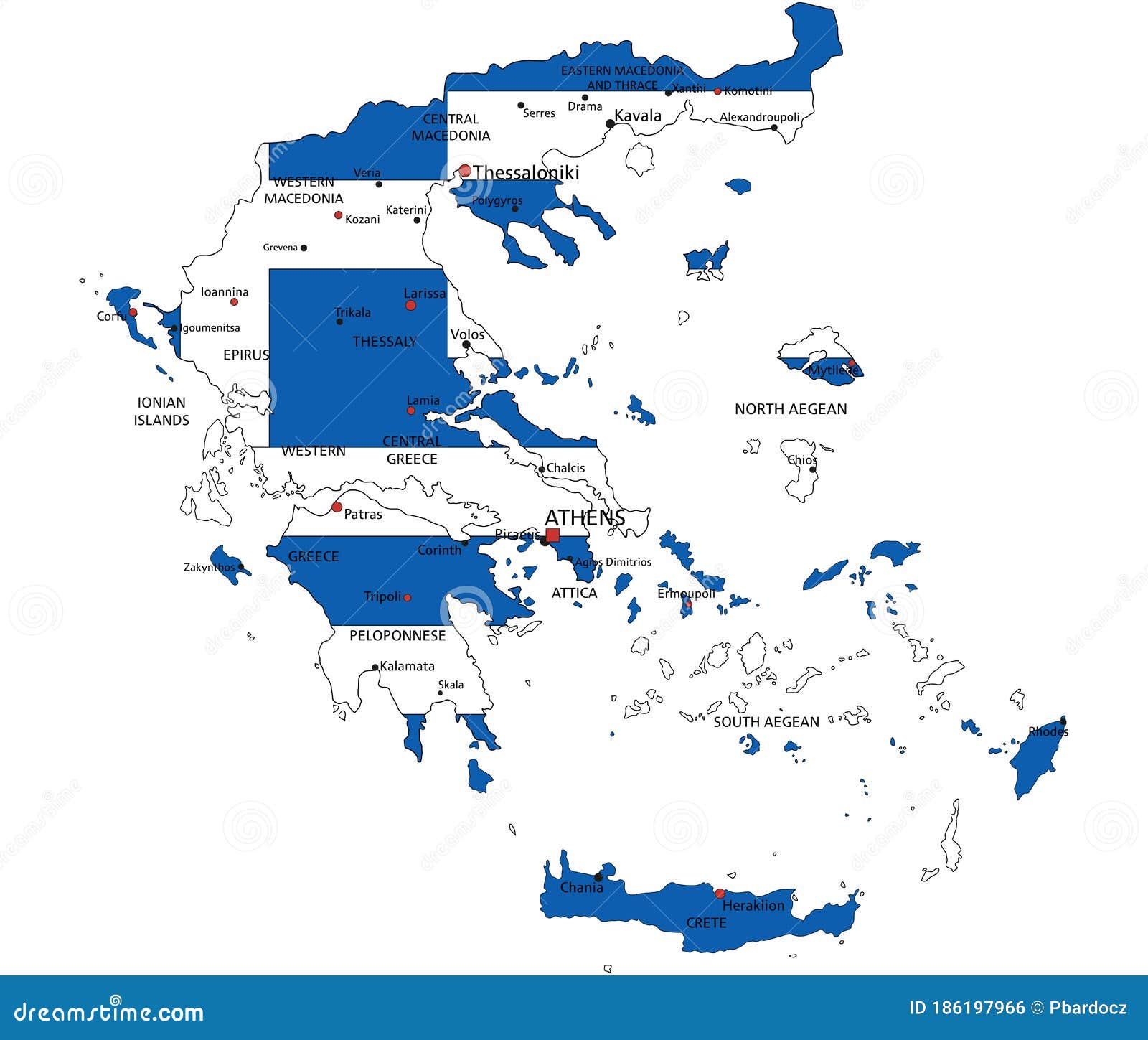 Greece - Highly Detailed Editable Political Map With Labeling. Vector ...