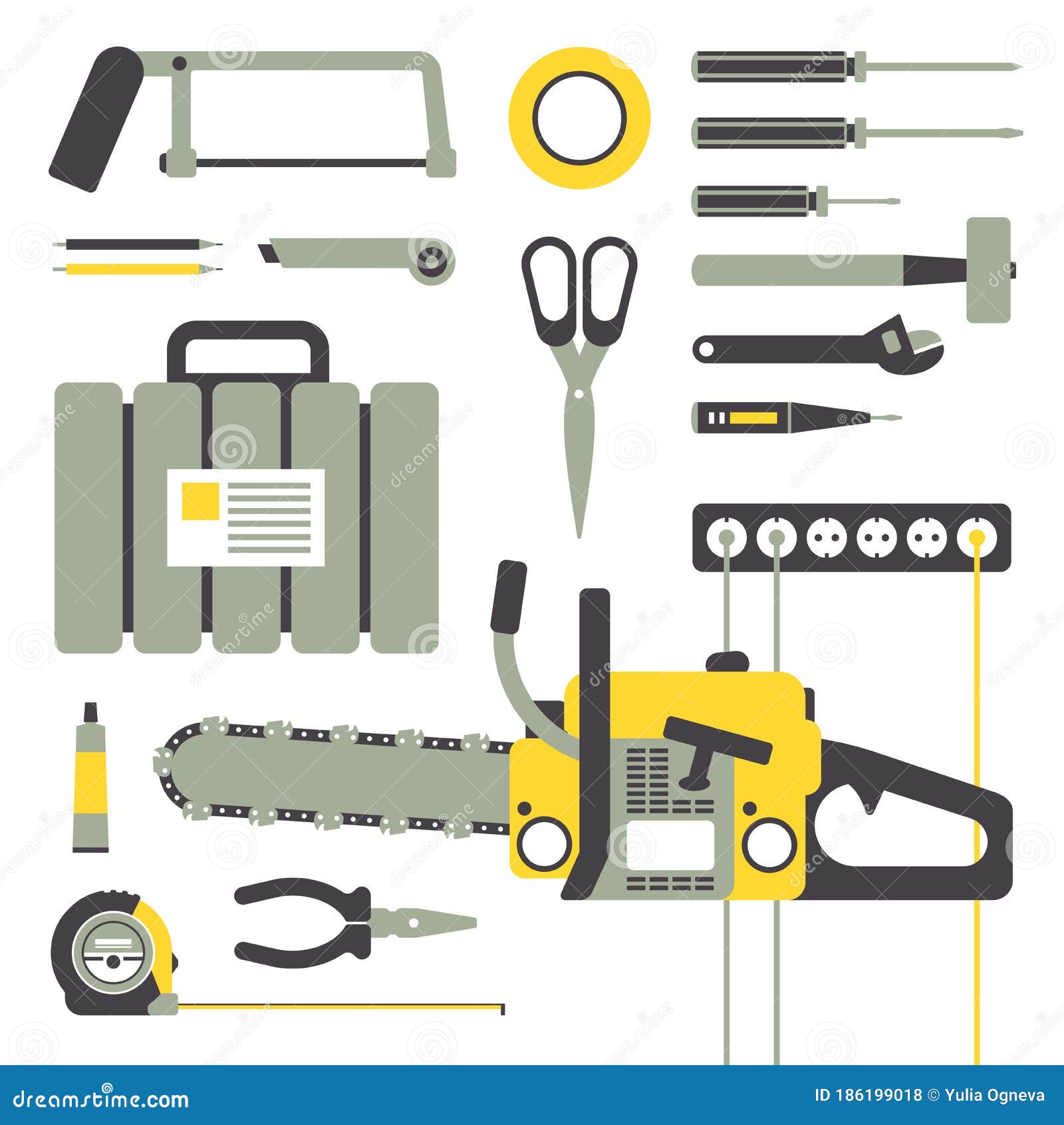 Working Hand Tools for Repair and Construction. Equipment Collection ...