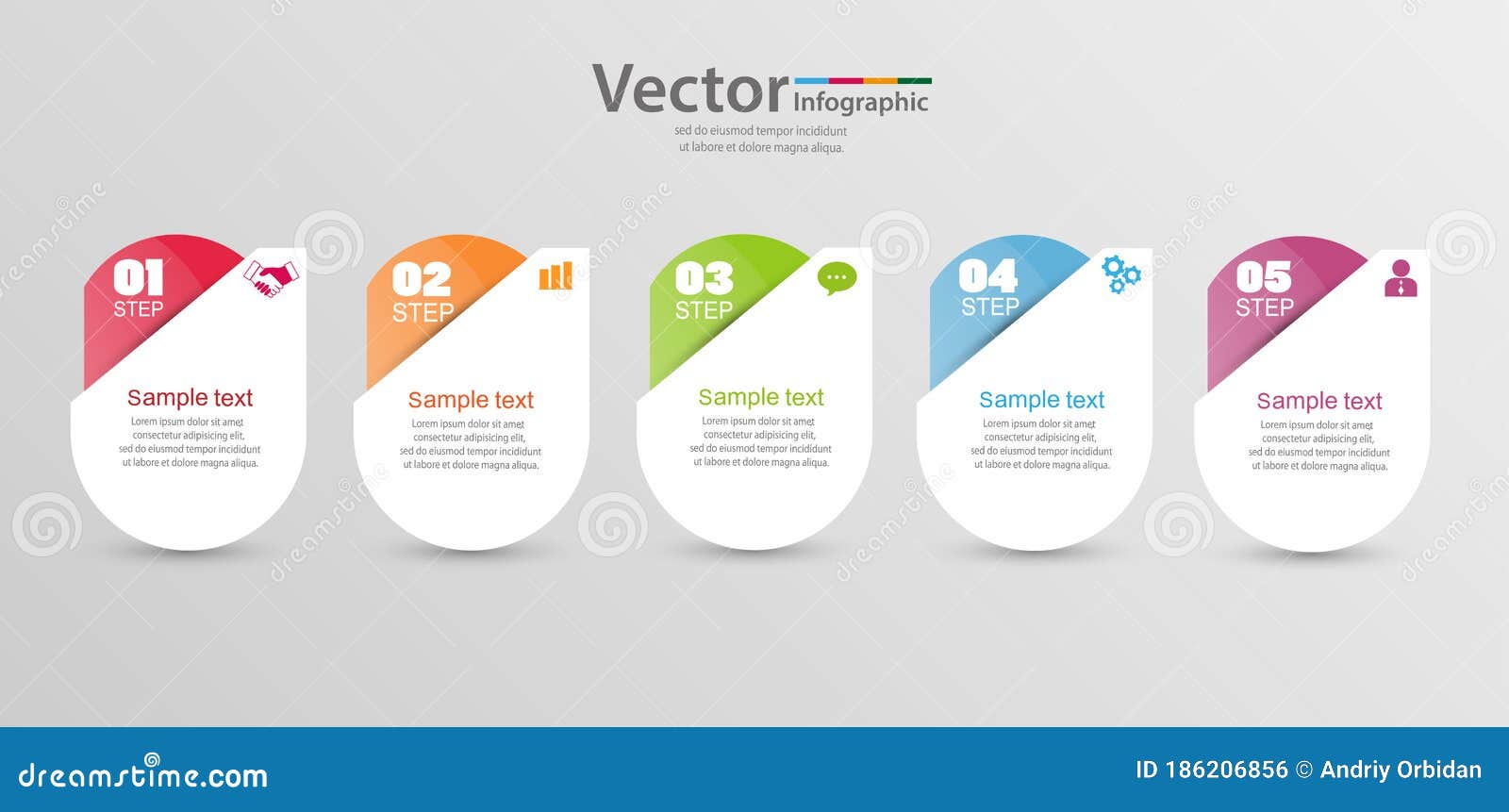 Vector Infographics Template with 5 Steps, Options, Workflow, Process ...