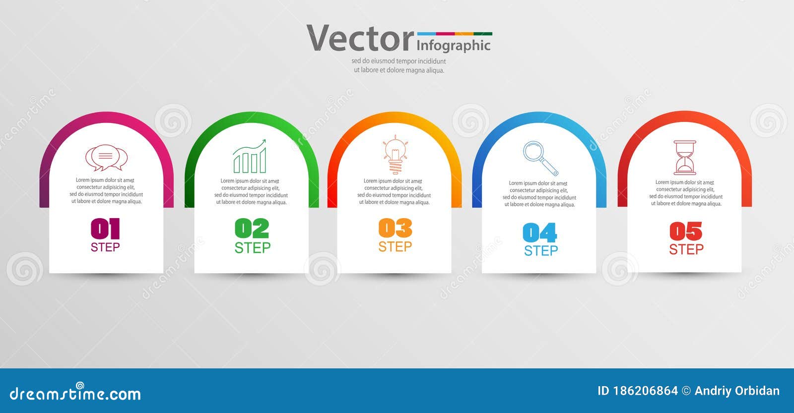 Vector Infographics Template with 5 Steps, Options, Workflow, Process ...