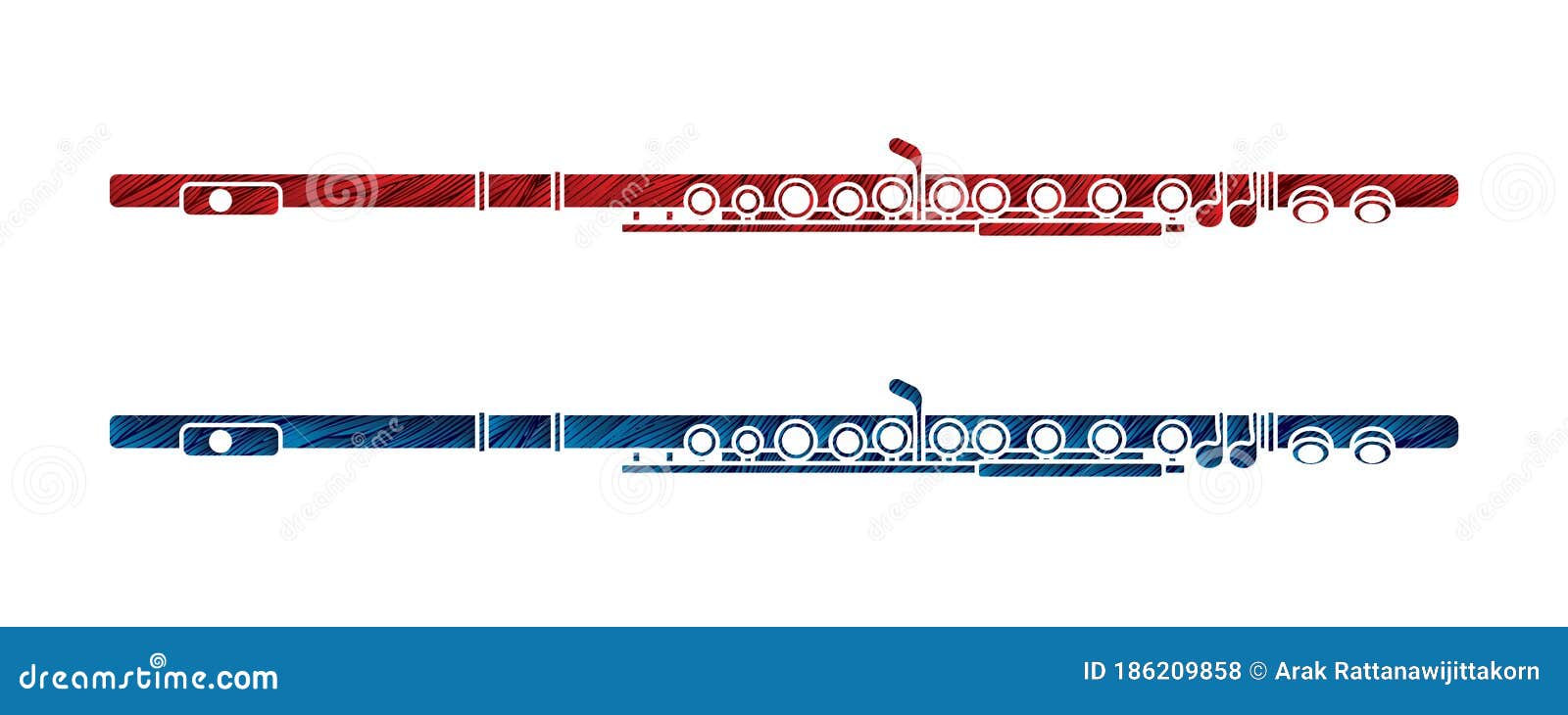 Flute Instrument Cartoon Music Graphic Vector Stock Vector ...