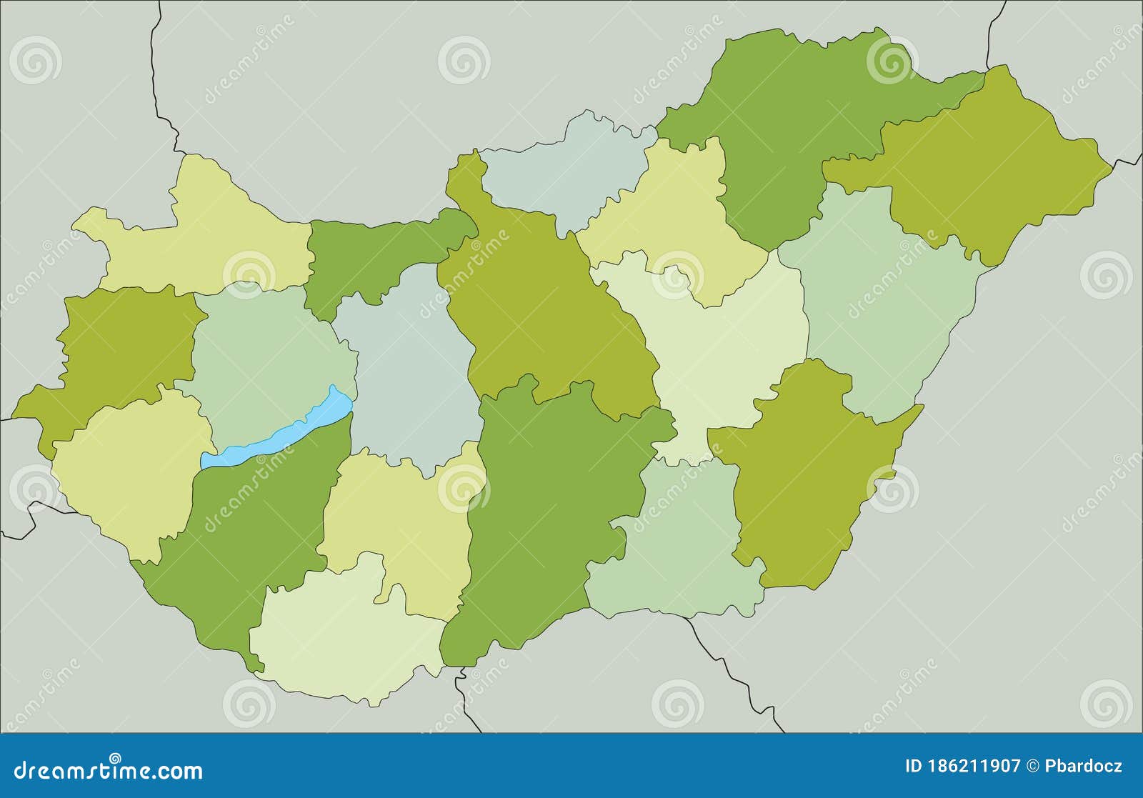 Political Map Of Hungary Isolated On Transparent Background Vector ...