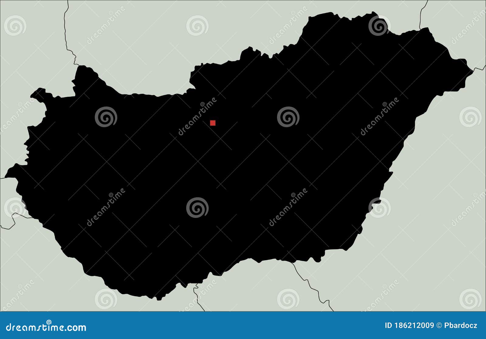 Highly Detailed Hungary Silhouette Map. Cartoon Vector | CartoonDealer ...