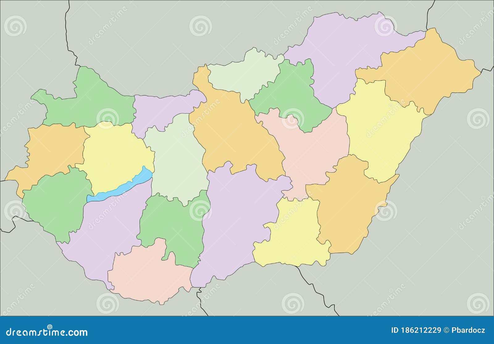 Hungary - Highly Detailed Editable Political Map. Stock Vector ...