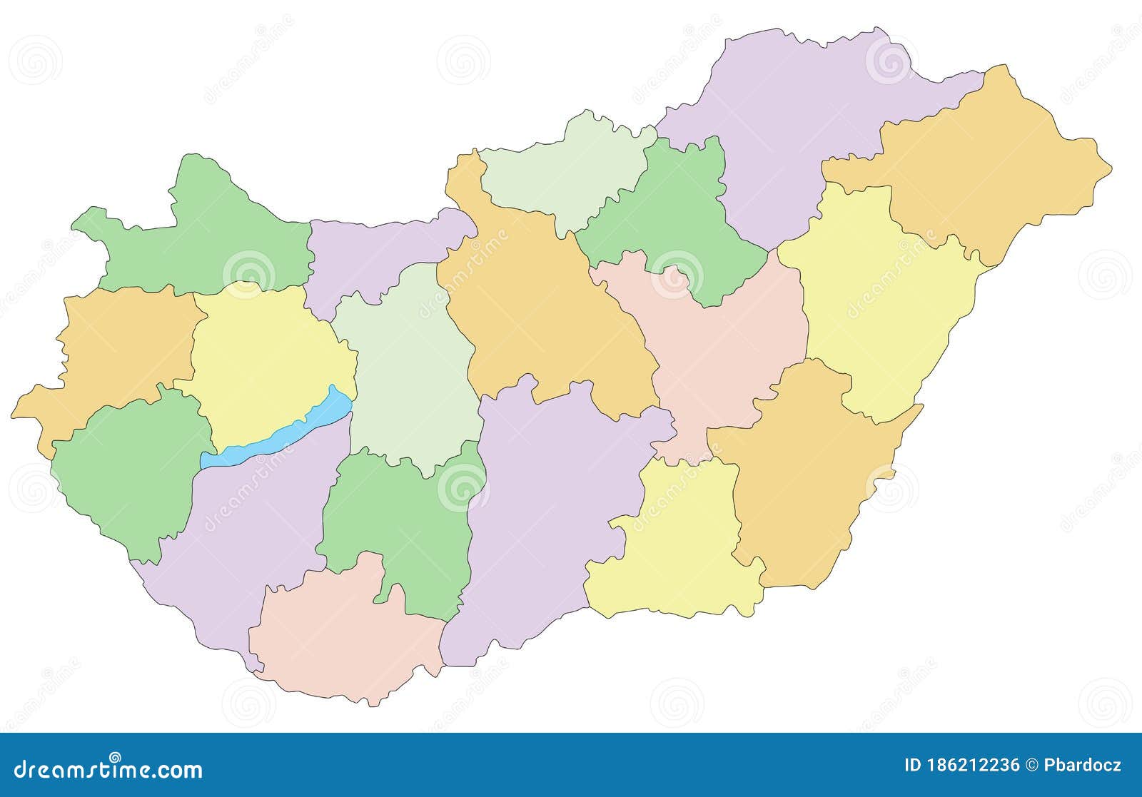 Hungary - Highly Detailed Editable Political Map. Cartoon Vector ...